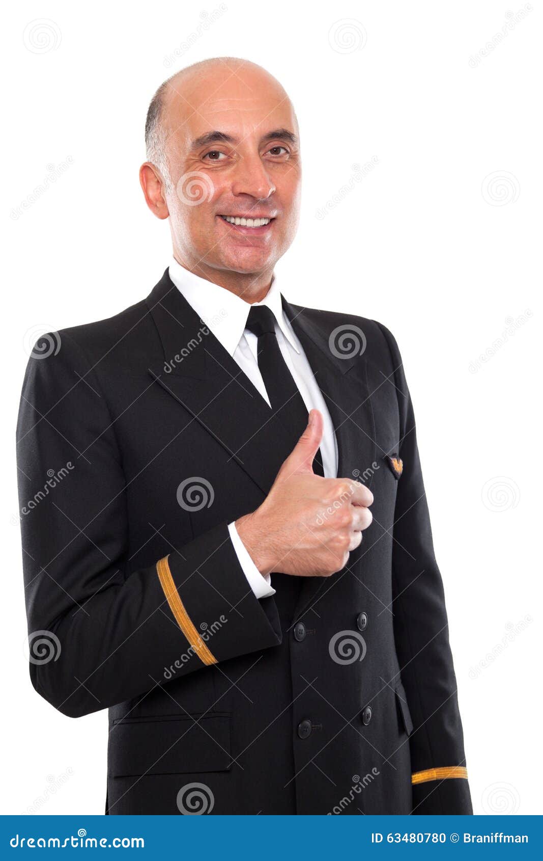 Cheerful Airline Pilot in Uniform Stock Photo - Image of cheerful ...