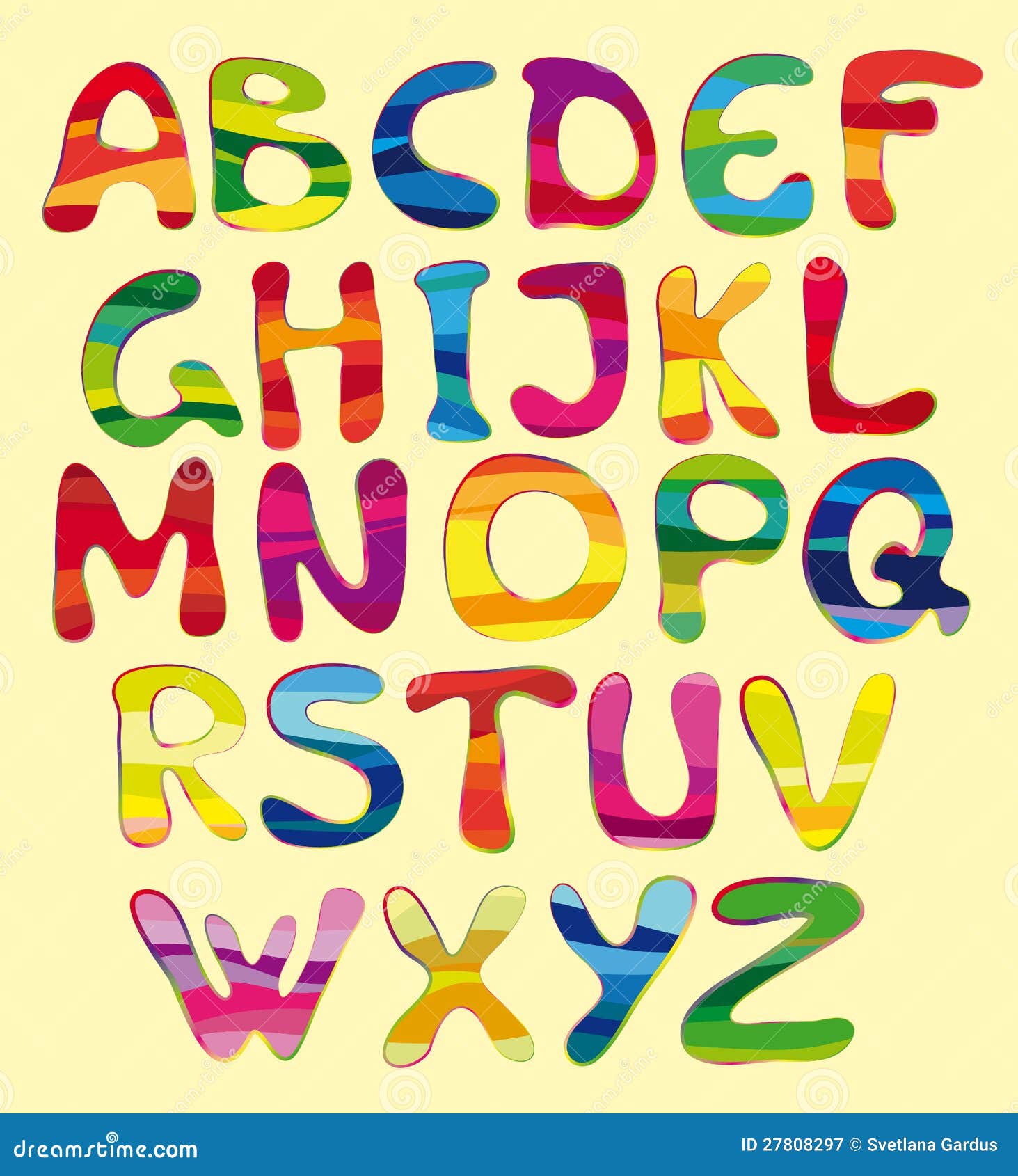 Cheerful alphabet stock illustration. Illustration of orange - 27808297