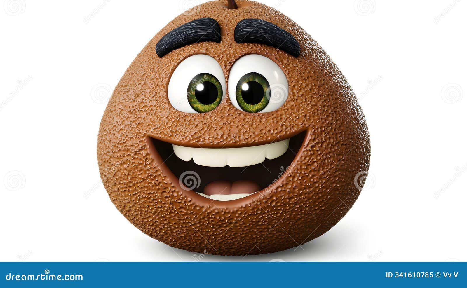 Animated Character From A Pebble With A Happy Face And A Big Memo On ...