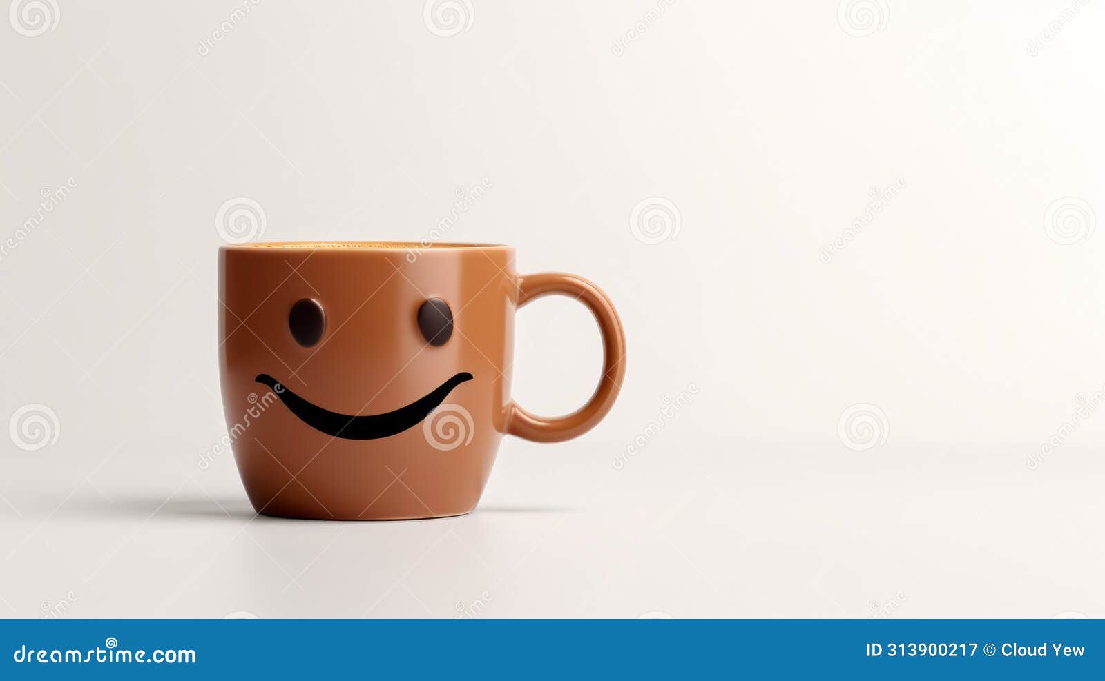 A Cheerful, Animated Coffee Cup with a Smiling Face Stock Illustration ...