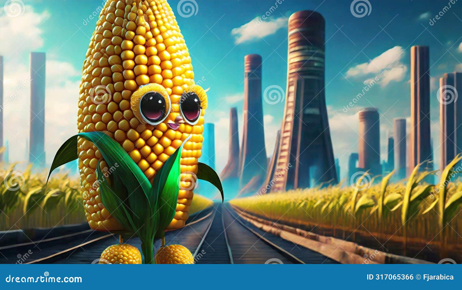 Cheerful animated corn stock illustration. Illustration of cartoon ...