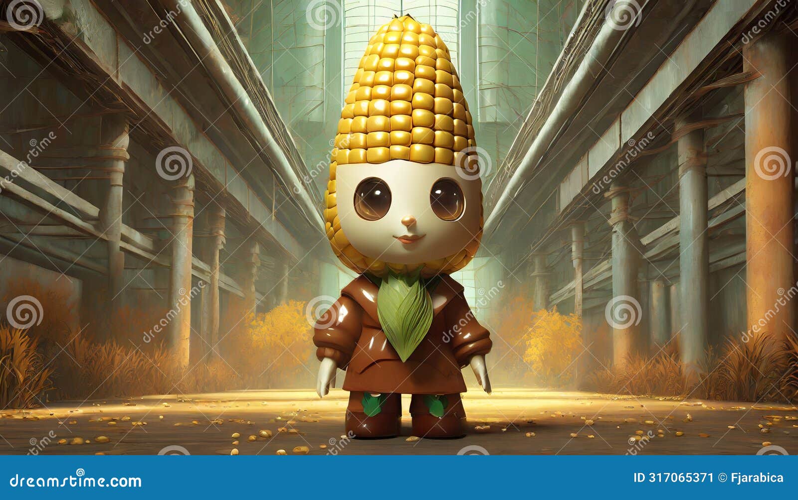 Cheerful animated corn stock illustration. Illustration of transport ...