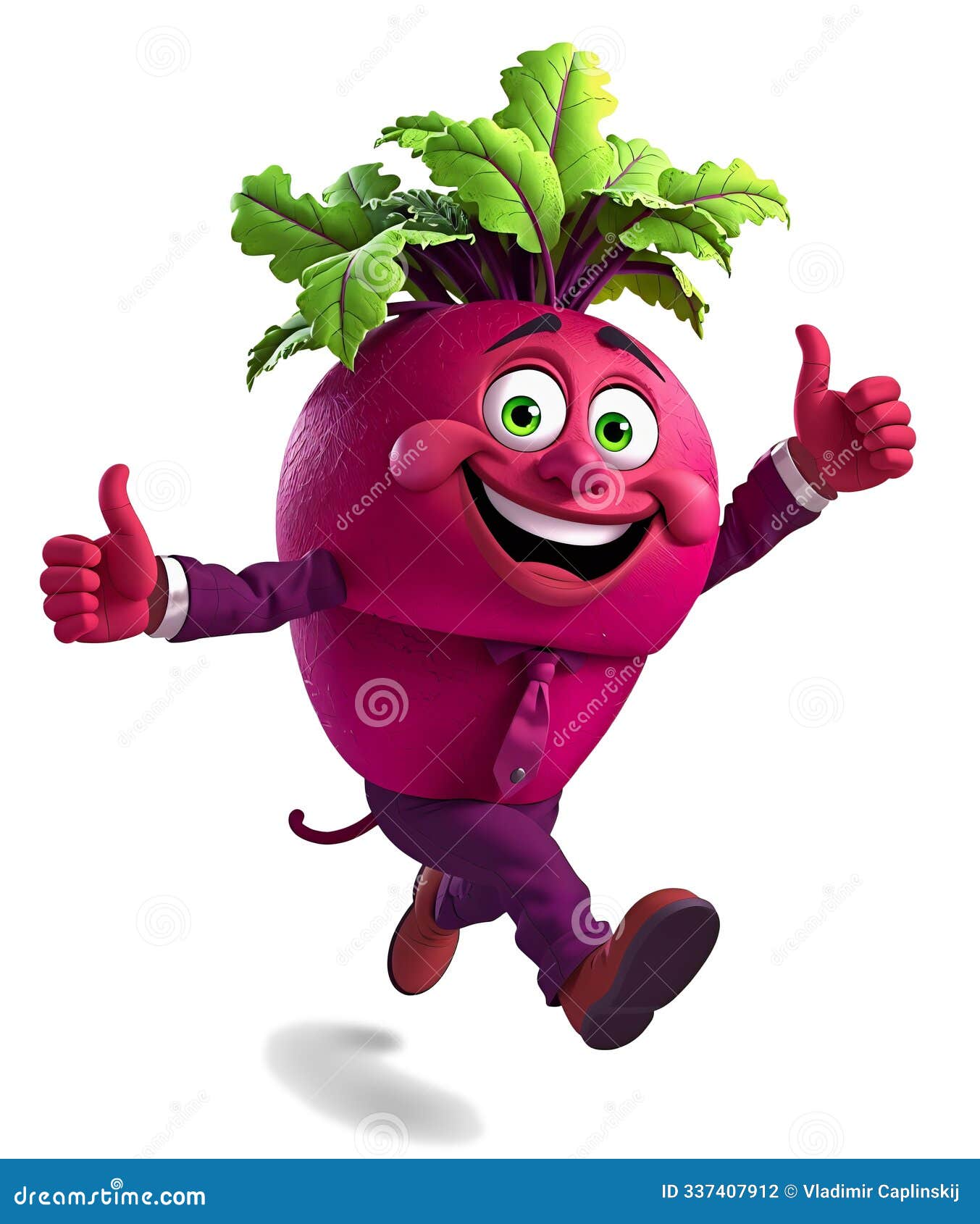 A Cheerful, Anthropomorphic Beet Character is Depicted in a Dynamic ...