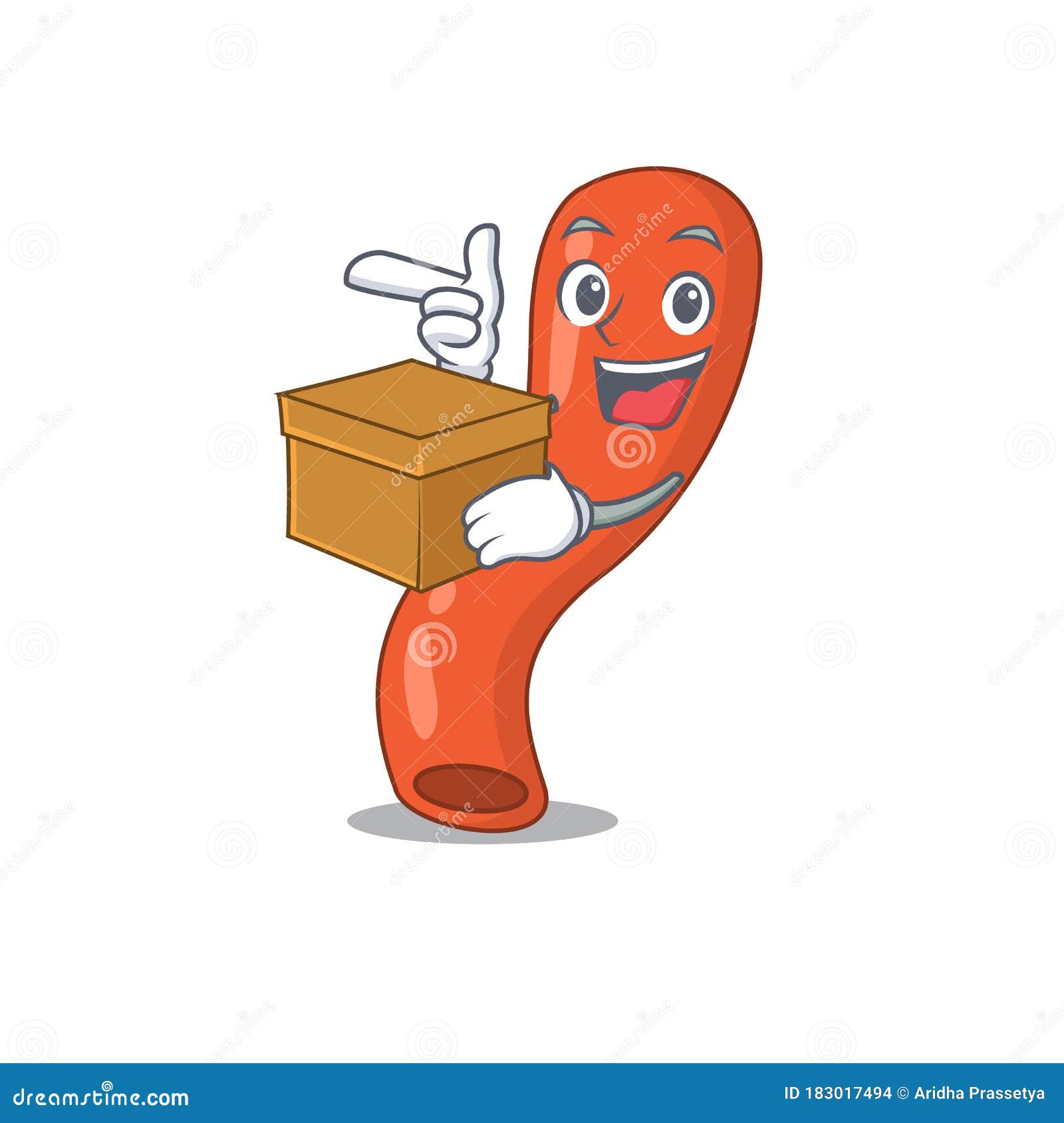 Appendix Cartoon Design Style Standing Behind A Board | CartoonDealer ...