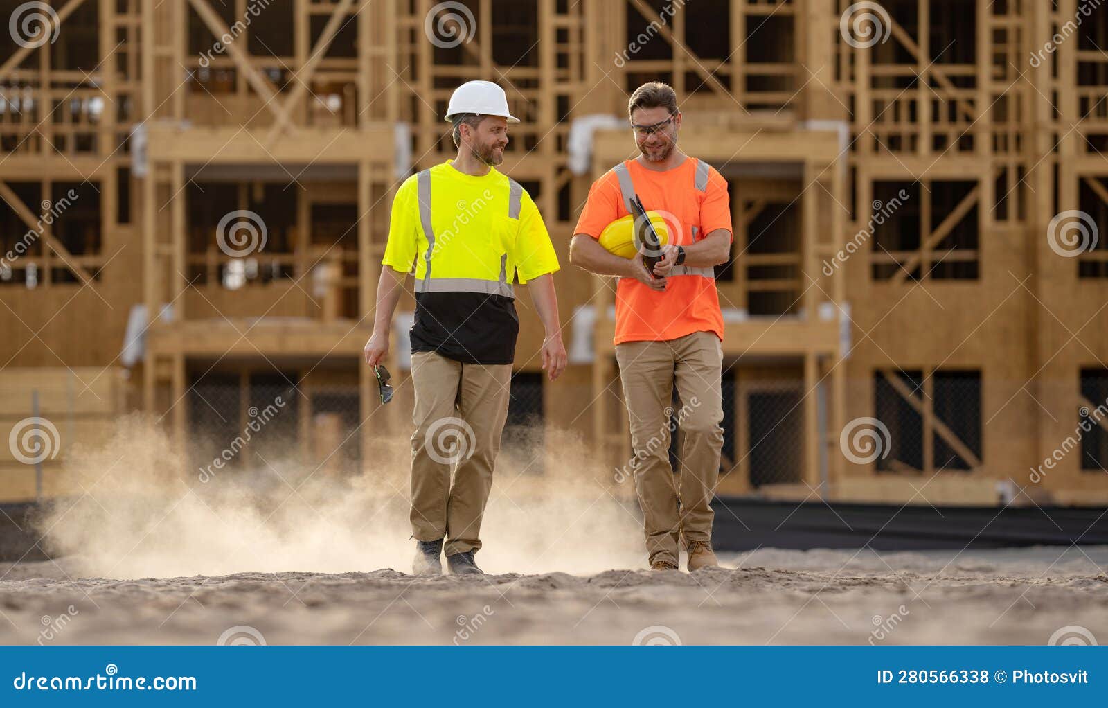 Cheerful Architect Men with Construction Project. Architect Men ...