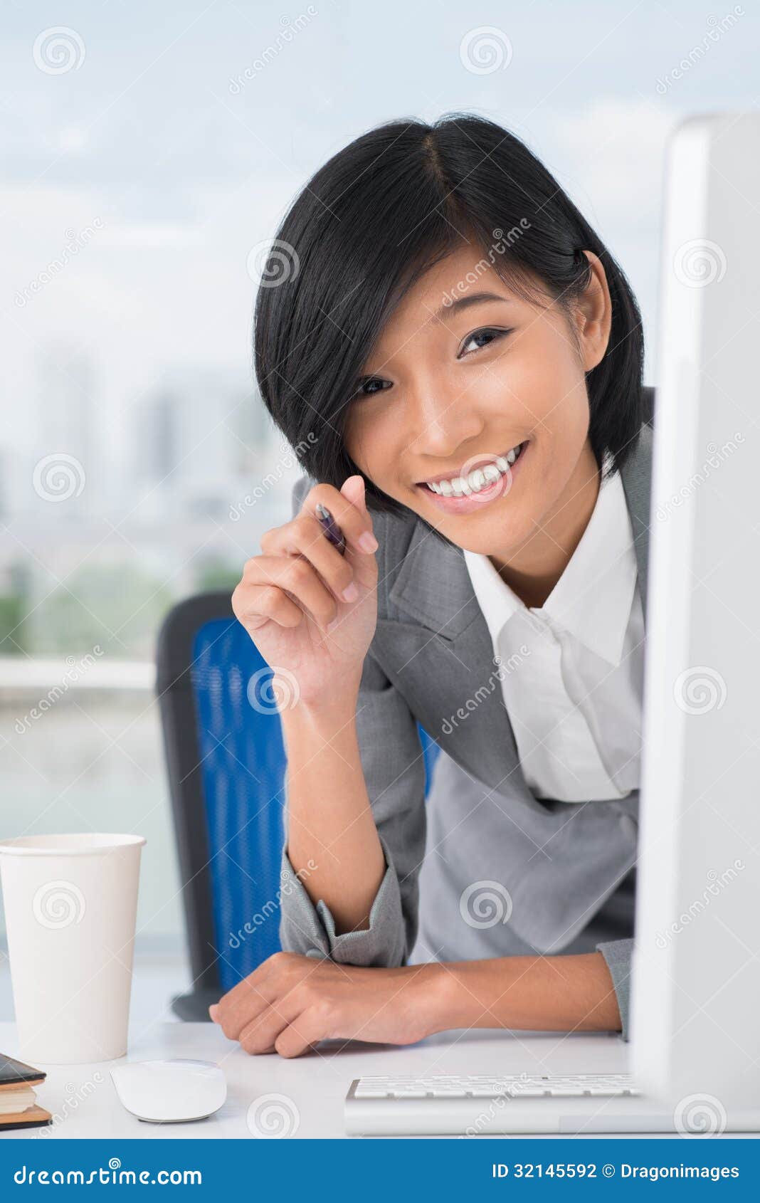 Cheerful assistant stock photo. Image of career, elegant - 32145592