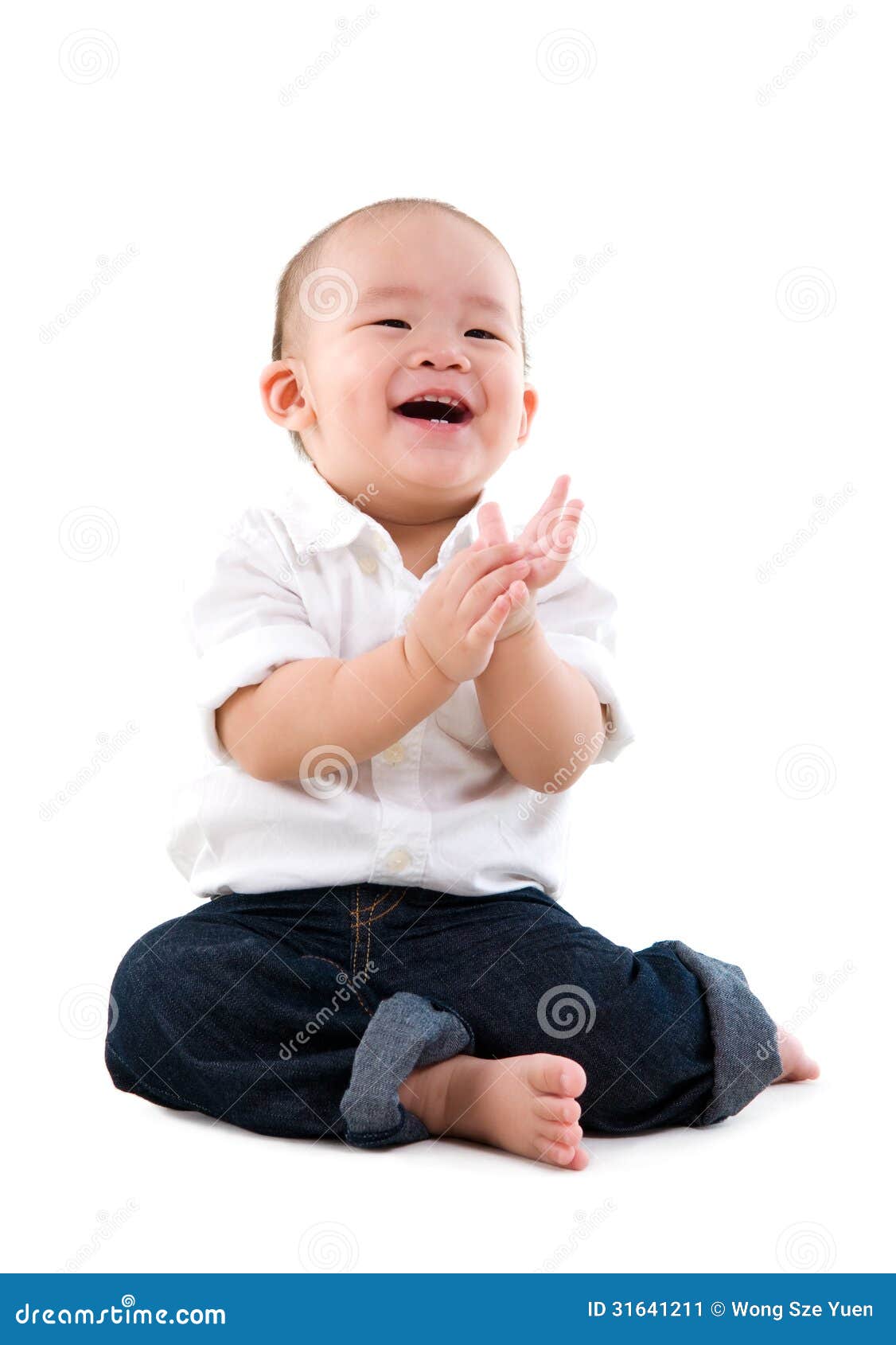 Cheerful baby stock image. Image of lifestyle, baby, sitting - 31641211