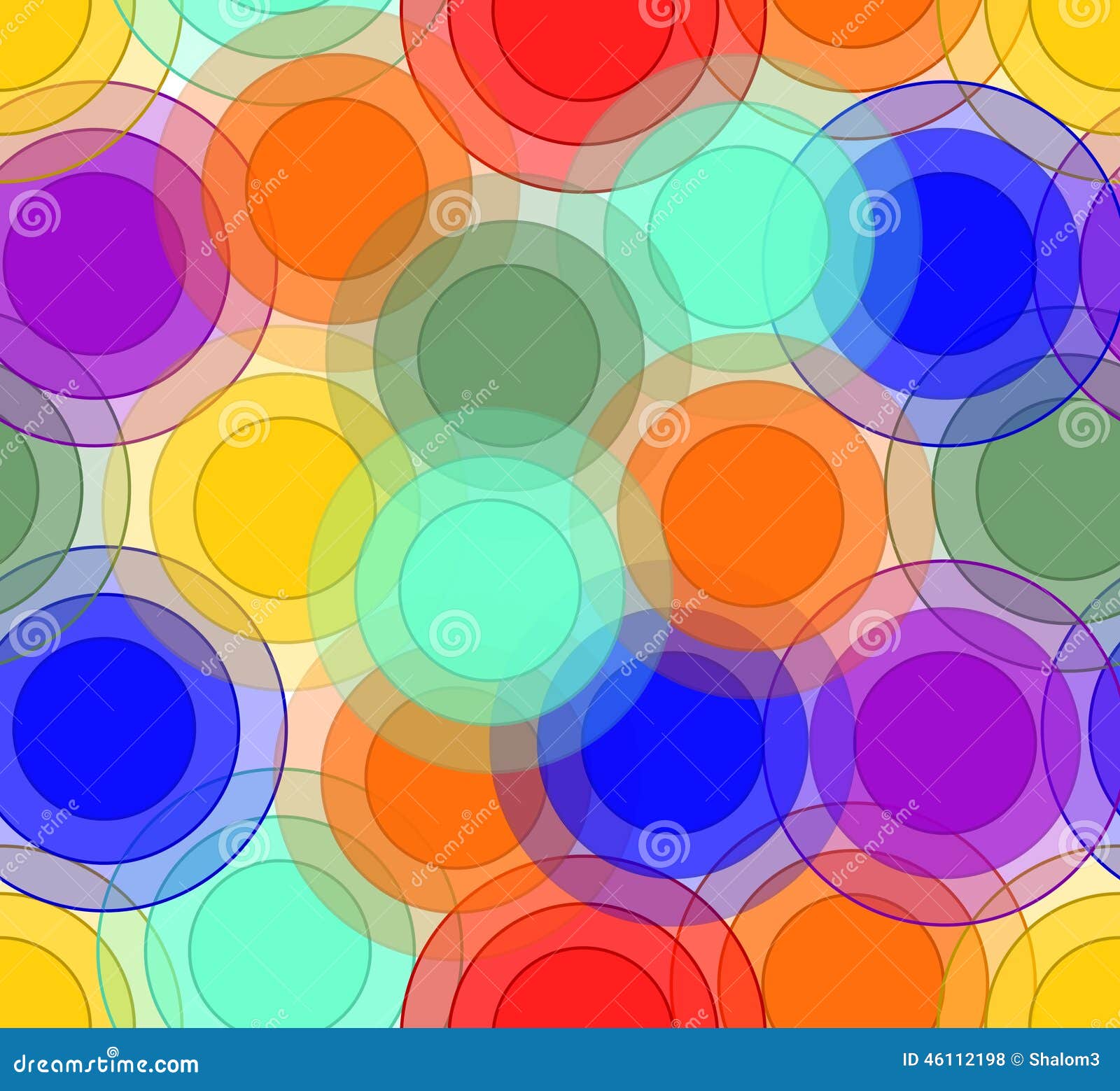 Cheerful Background with Overlapping Circles in Rainbow Colors Stock ...