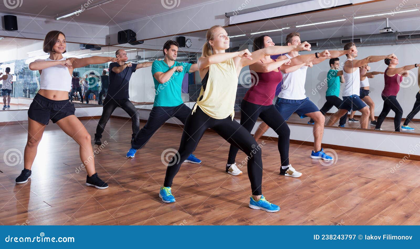 Dancers Learning Zumba Elements in Gymnastics Class Stock Image - Image ...