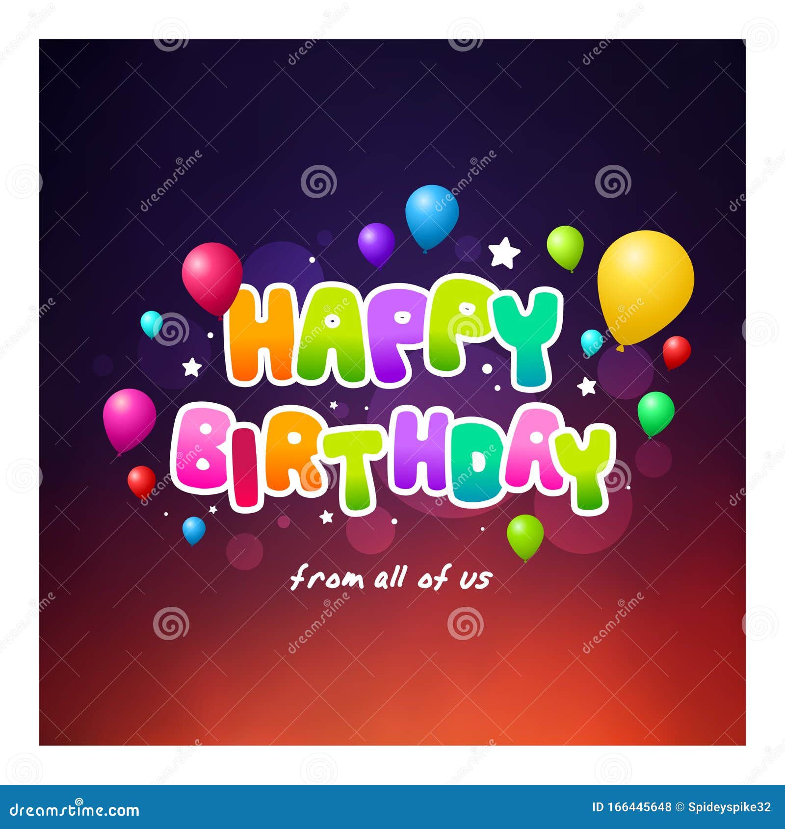 Cheerful Birthday Card. Isolated Vector Illustration Stock Vector ...