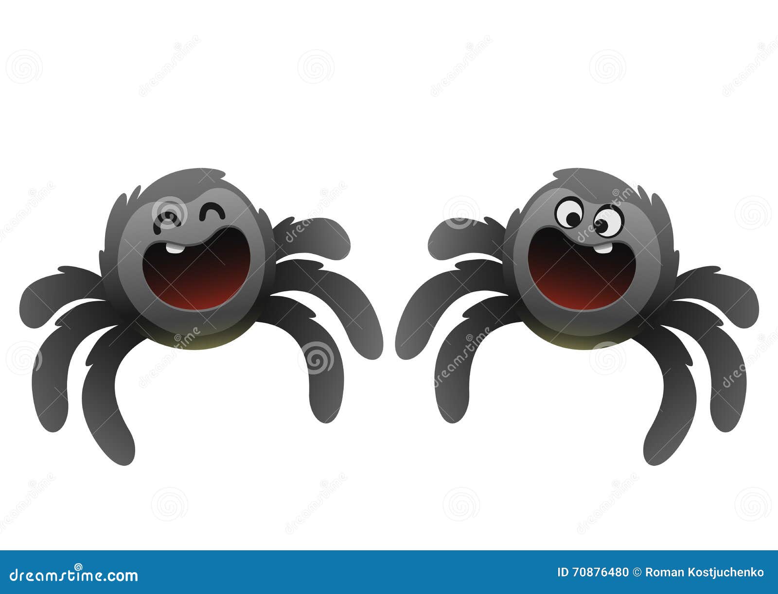 Cheerful Black Spider Smiling Broadly Stock Vector - Illustration of ...