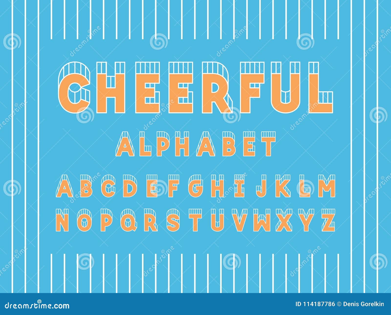 Cheerful Bold Font. Vector Alphabet Stock Vector - Illustration of ...