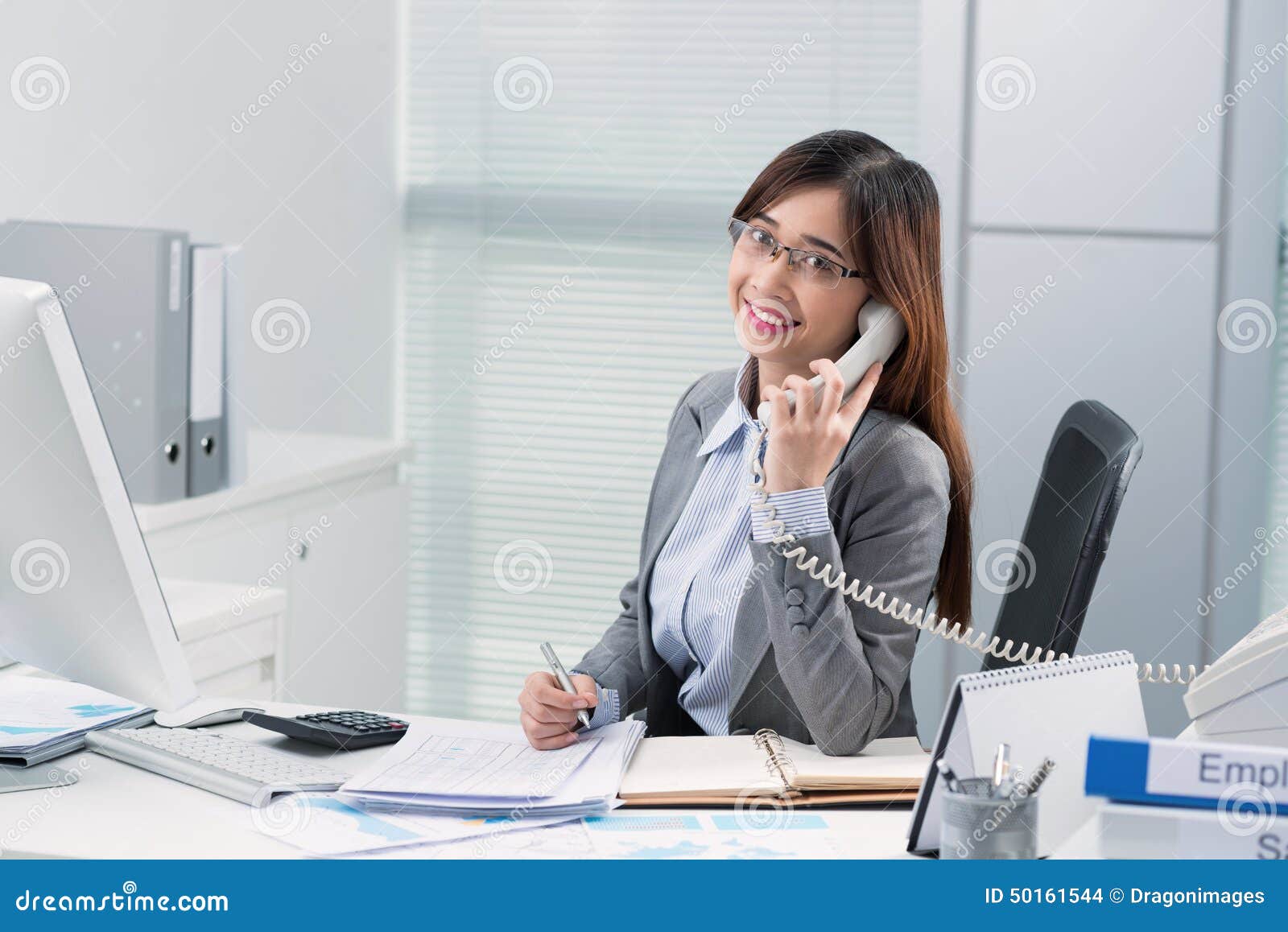Cheerful bookkeeper stock photo. Image of report, paperwork - 50161544