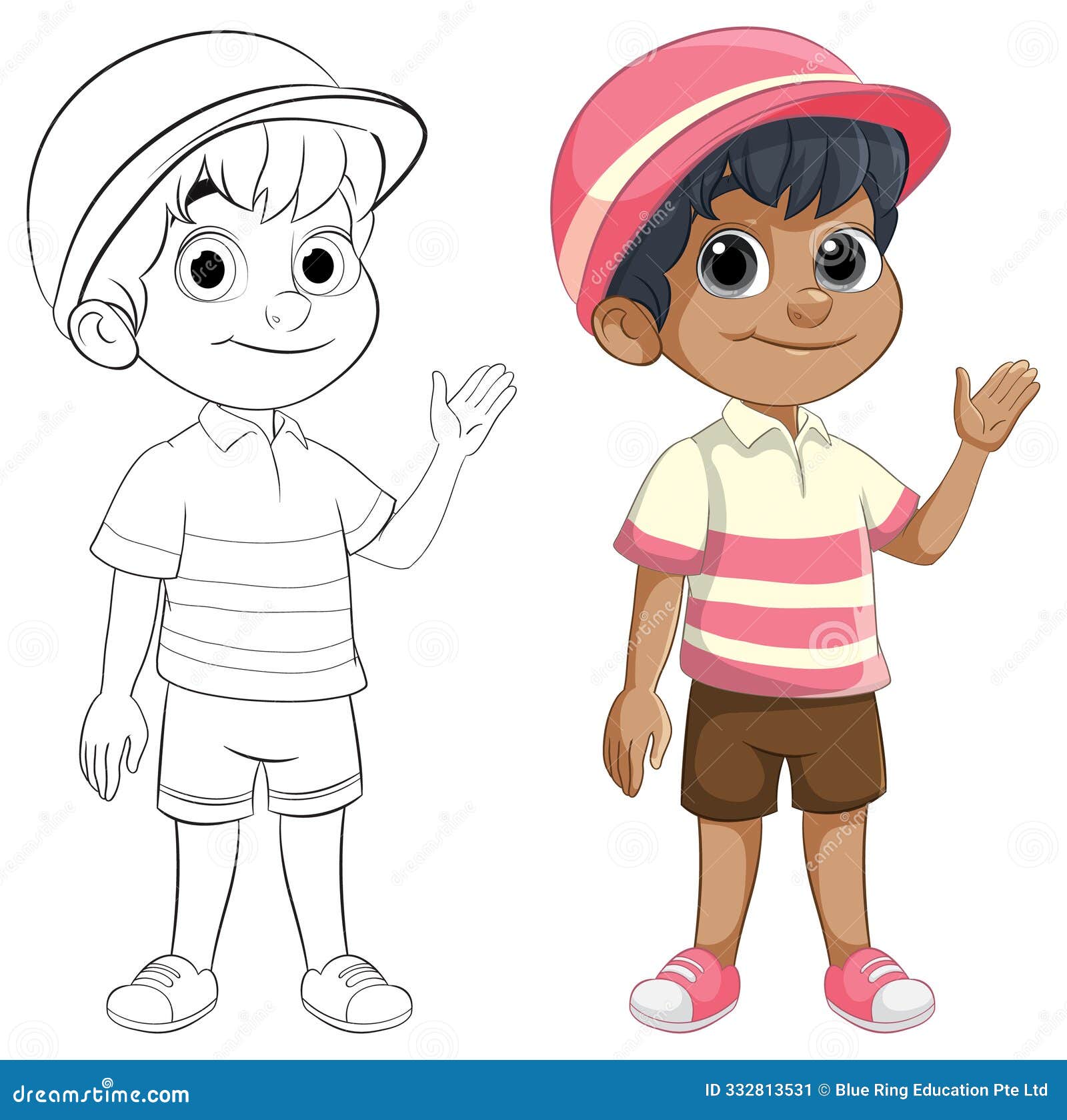 A cheerful boy stock vector. Illustration of casual - 332813531