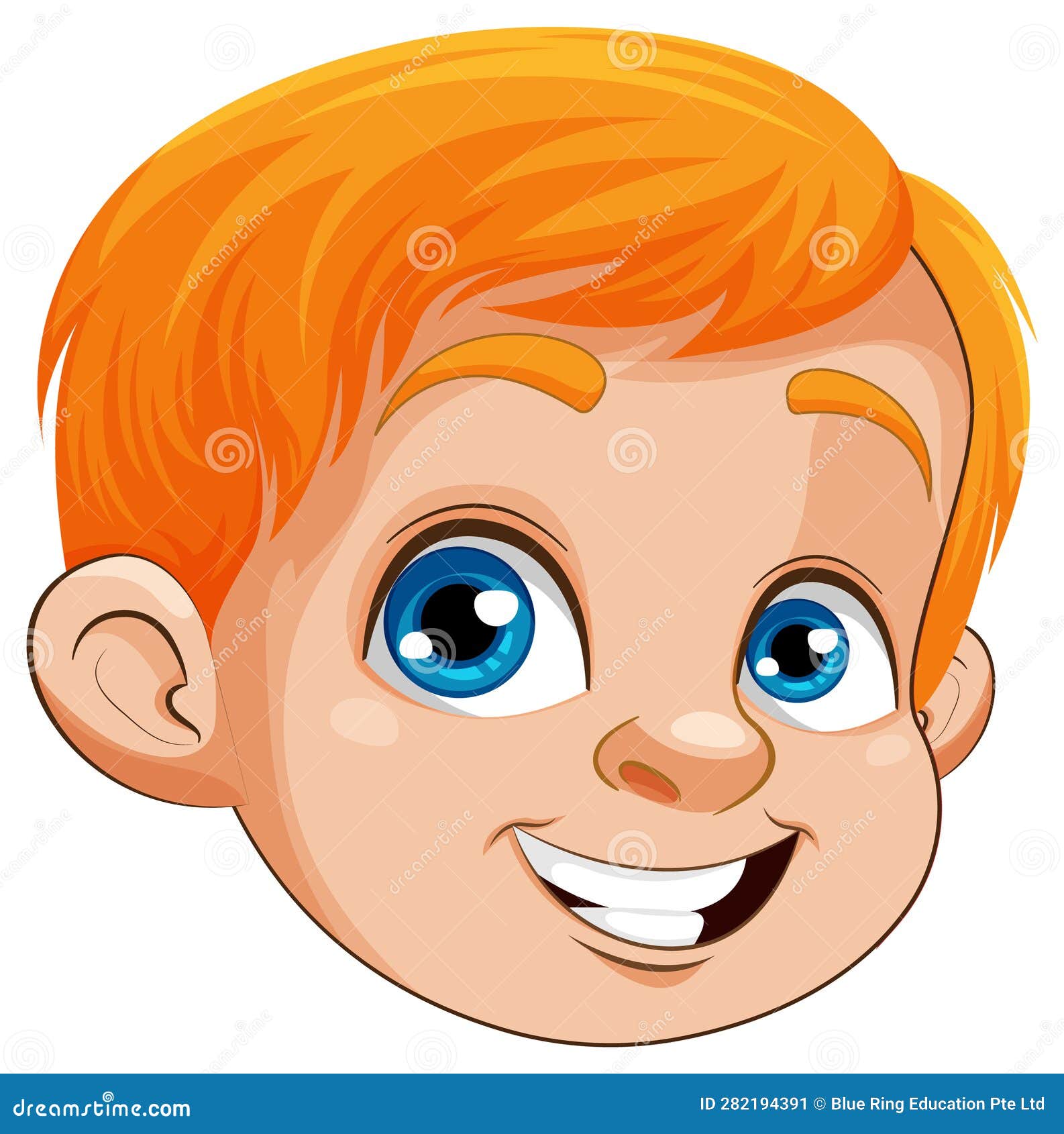 Cheerful Boy Head Vector stock vector. Illustration of cartoon - 282194391