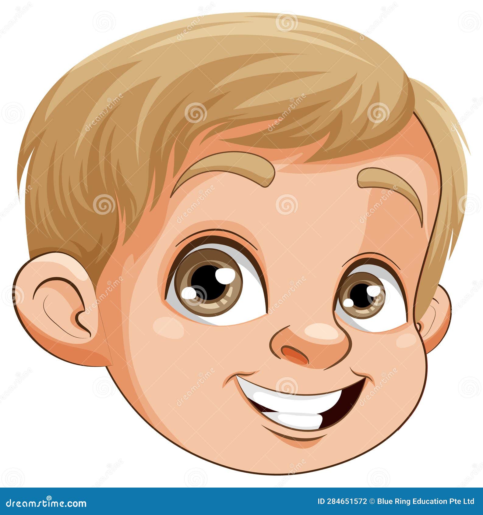 Cheerful Boy Head Vector stock vector. Illustration of drawing - 284651572