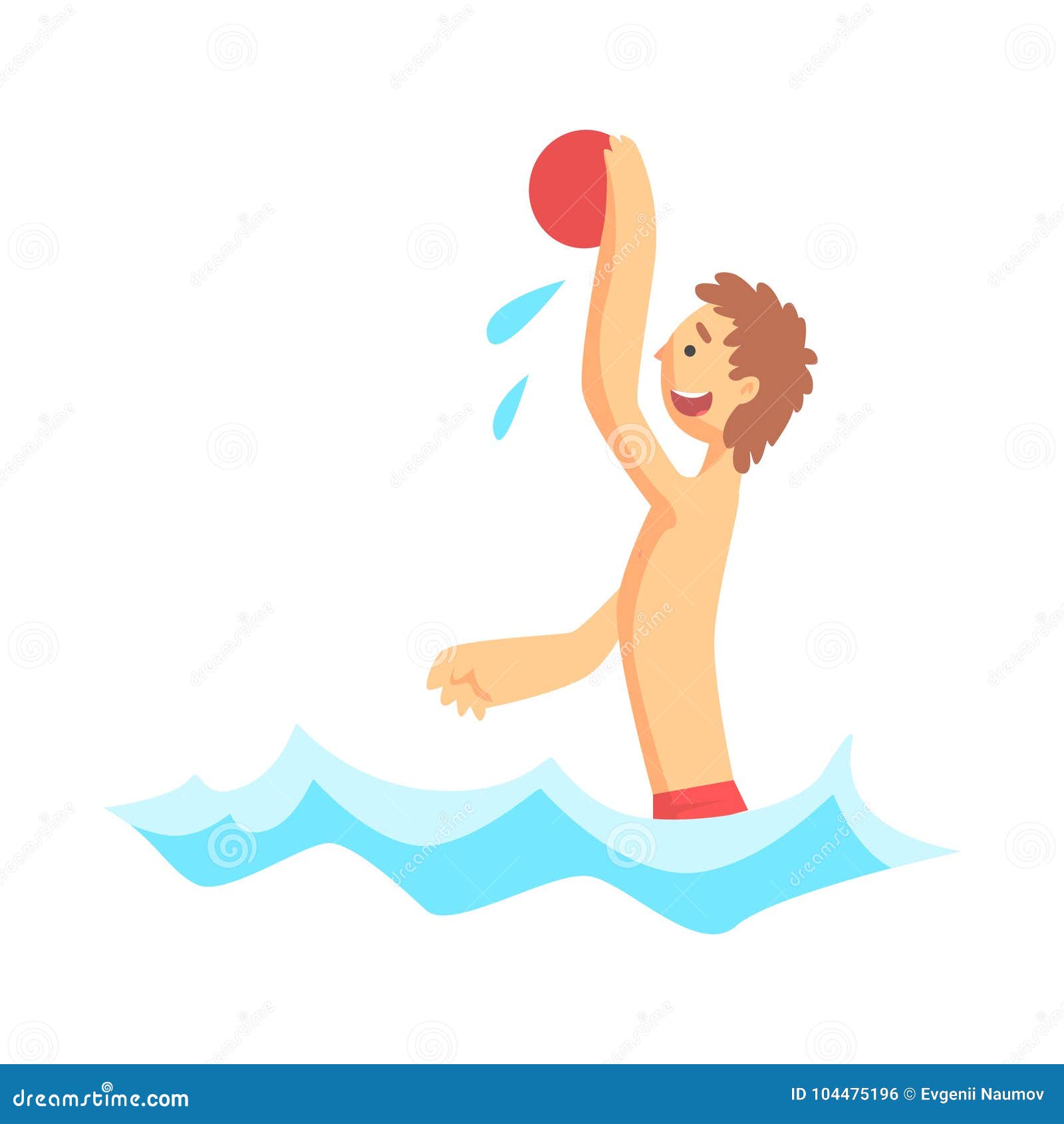 Cheerful Boy Playing with Beach Ball in the Sea Stock Vector ... Cheerful Boy Playing with Beach Ball in the Sea Stock Vector ...