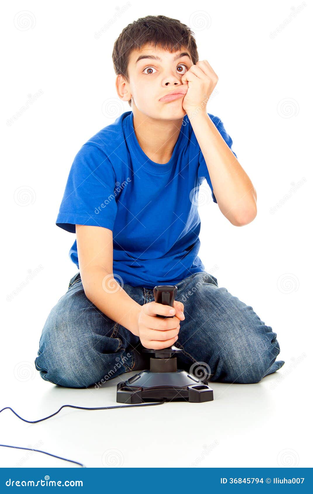 Cheerful Boy Playing on the Joystick Stock Photo - Image of beautiful ...