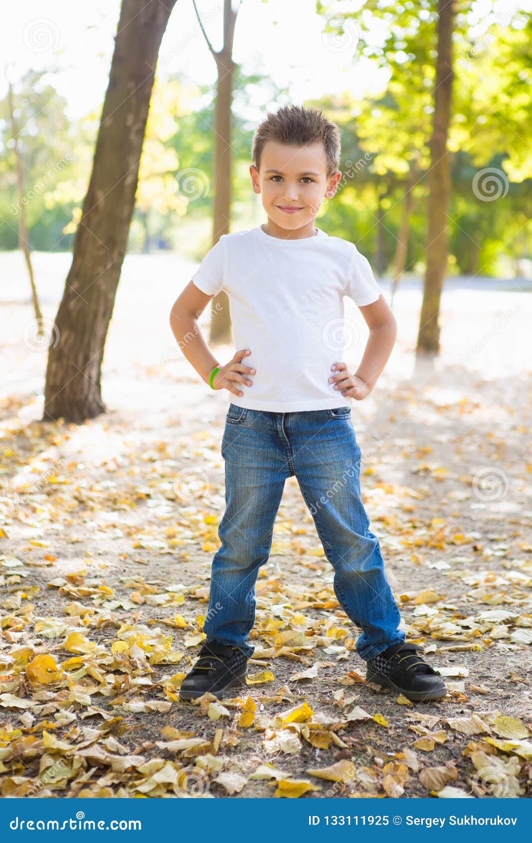 Cheerful Boy among the Trees Stock Image - Image of cheerful, park ...