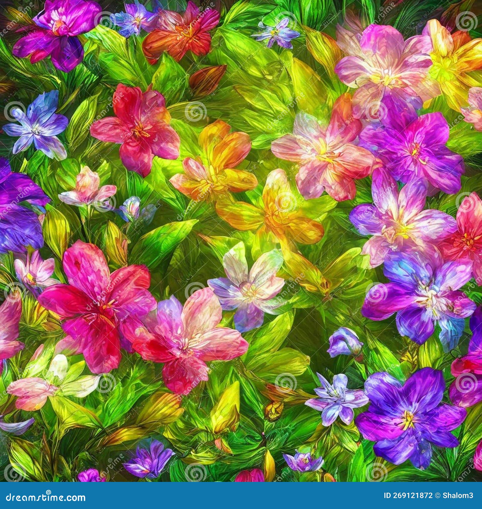 Cheerful Brightly Colored Spring Flowers, Ai Generated, Generative AI ...