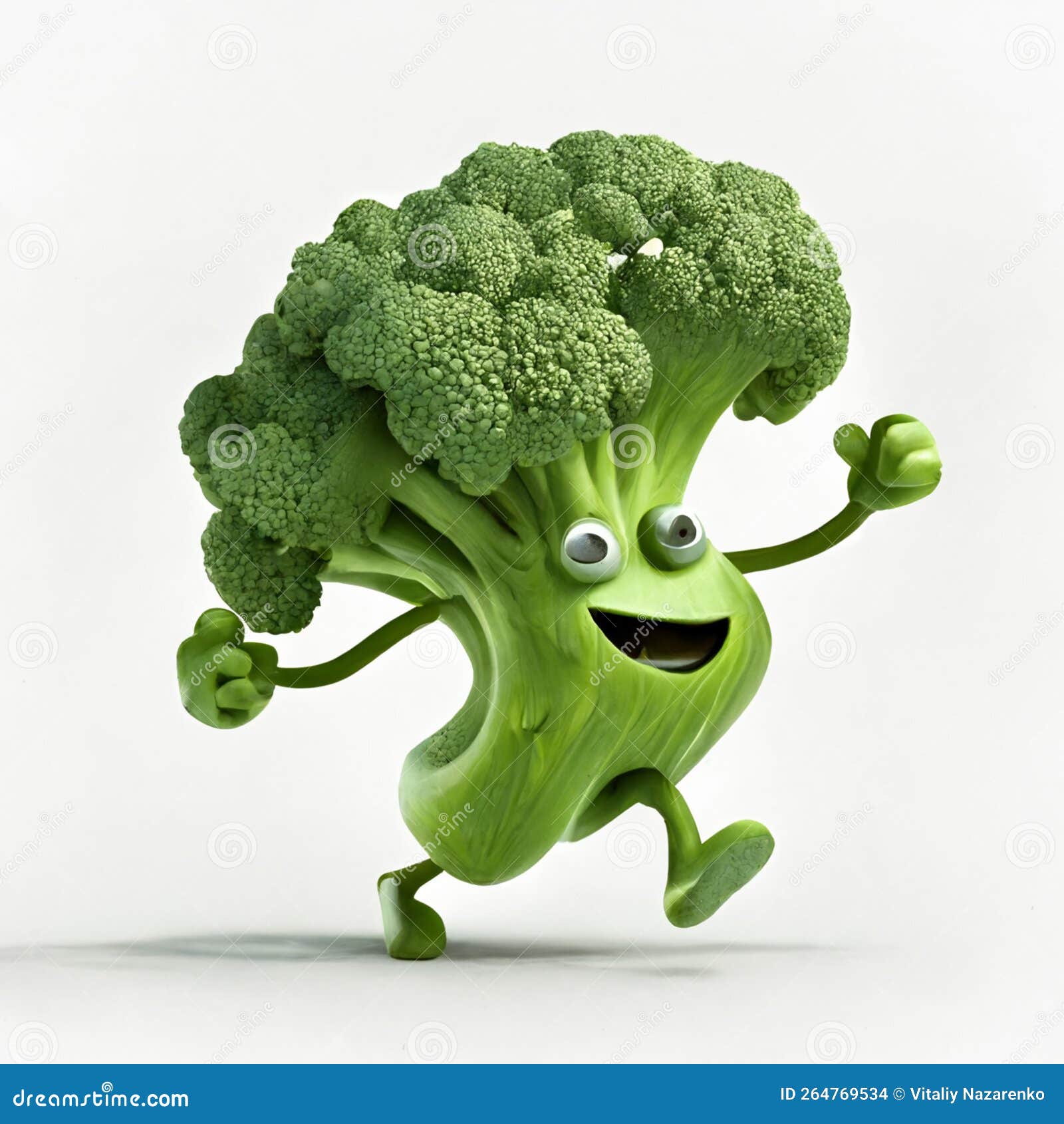 Cheerful Broccoli Doing Sports Walking. AI Generated Stock Photo ...
