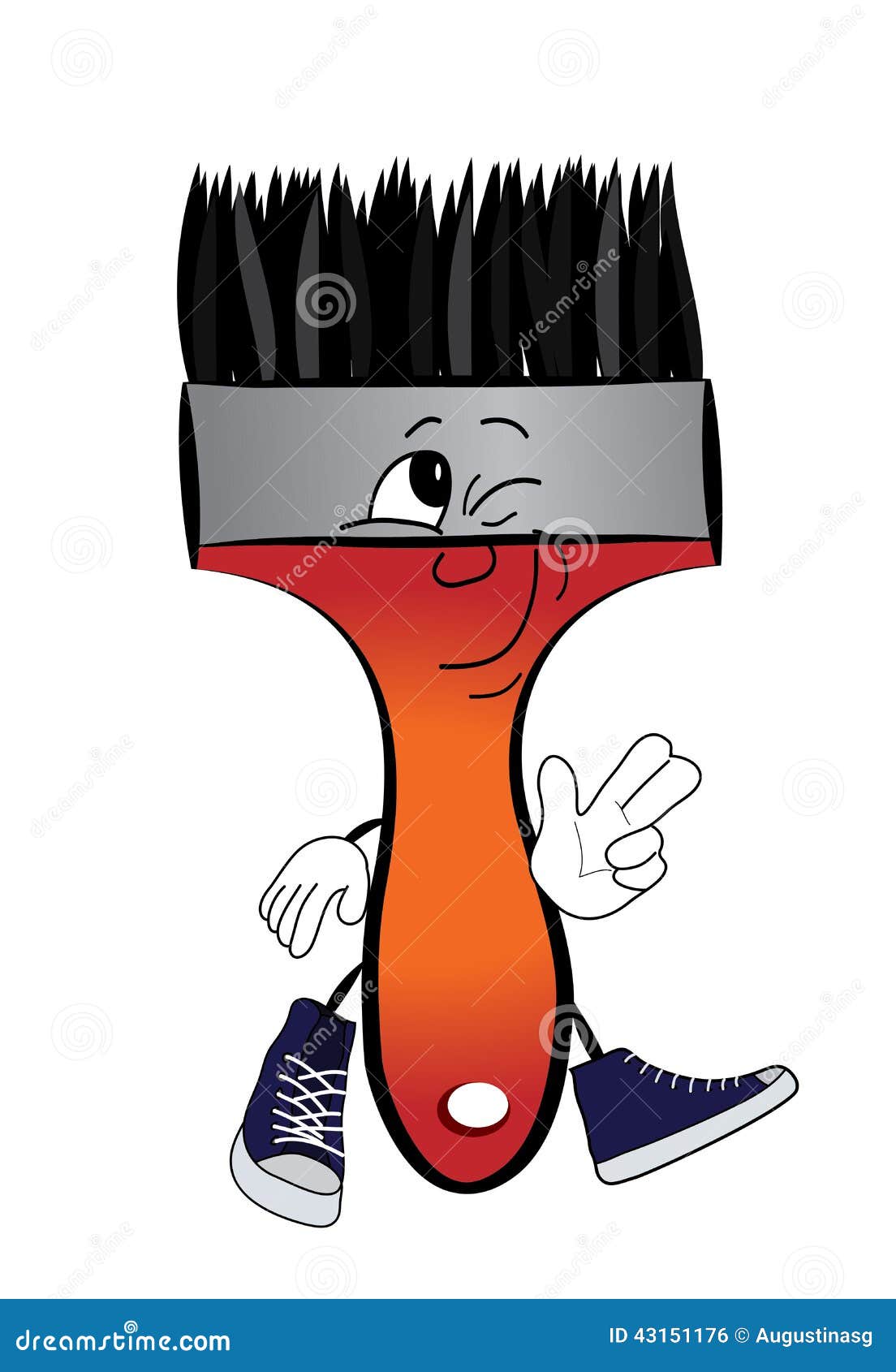 Cheerful brush cartoon stock illustration. Illustration of paint - 43151176
