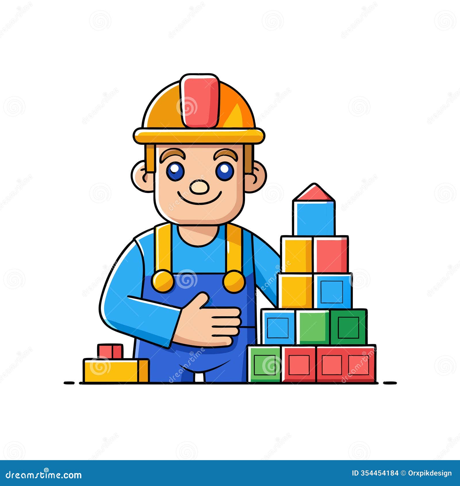 Inventive Builder Creating Structures Cartoon Vector | CartoonDealer ...