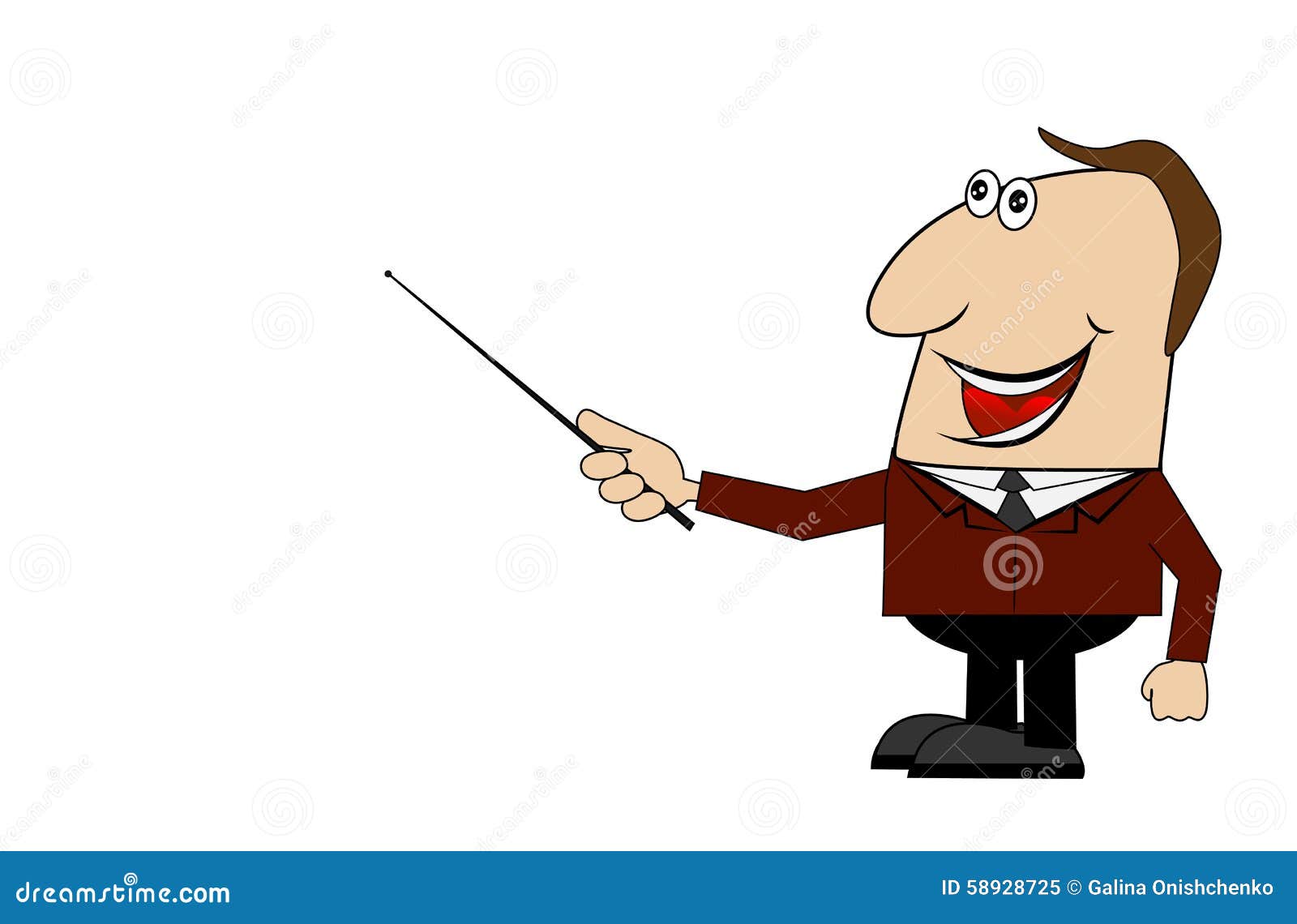 Cheerful Business Man with a Pointer in Hand Stock Vector ...
