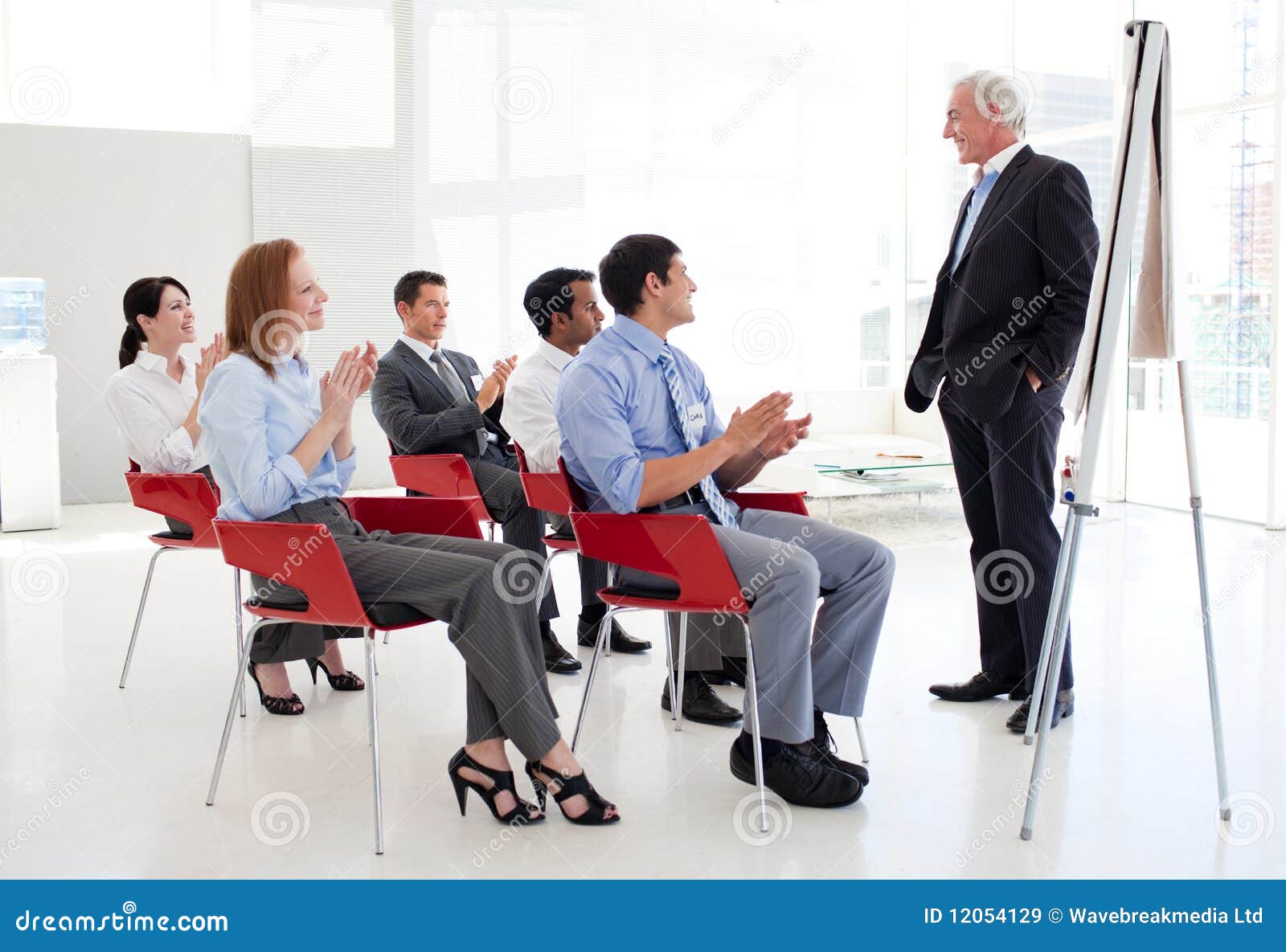 Cheerful Business People Clapping at a Conference Stock Image - Image ...