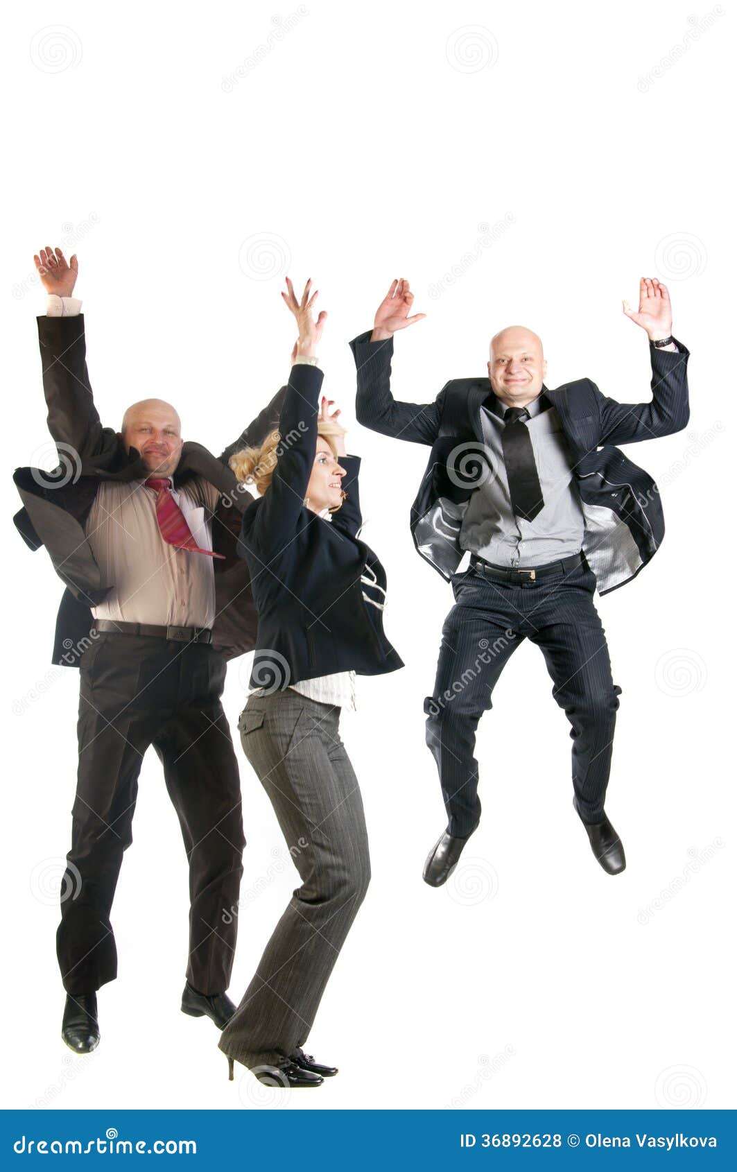 Cheerful Business People Jumping Stock Photo - Image of jump, ecstatic ...