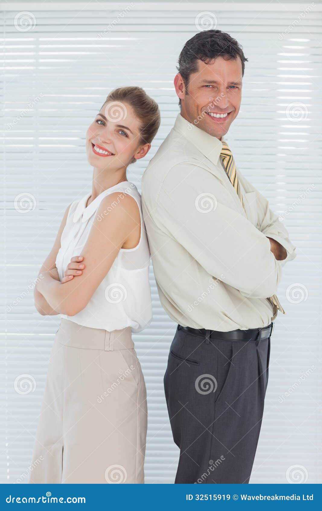 Cheerful Business Team Posing Back To Back Stock Image - Image of ...