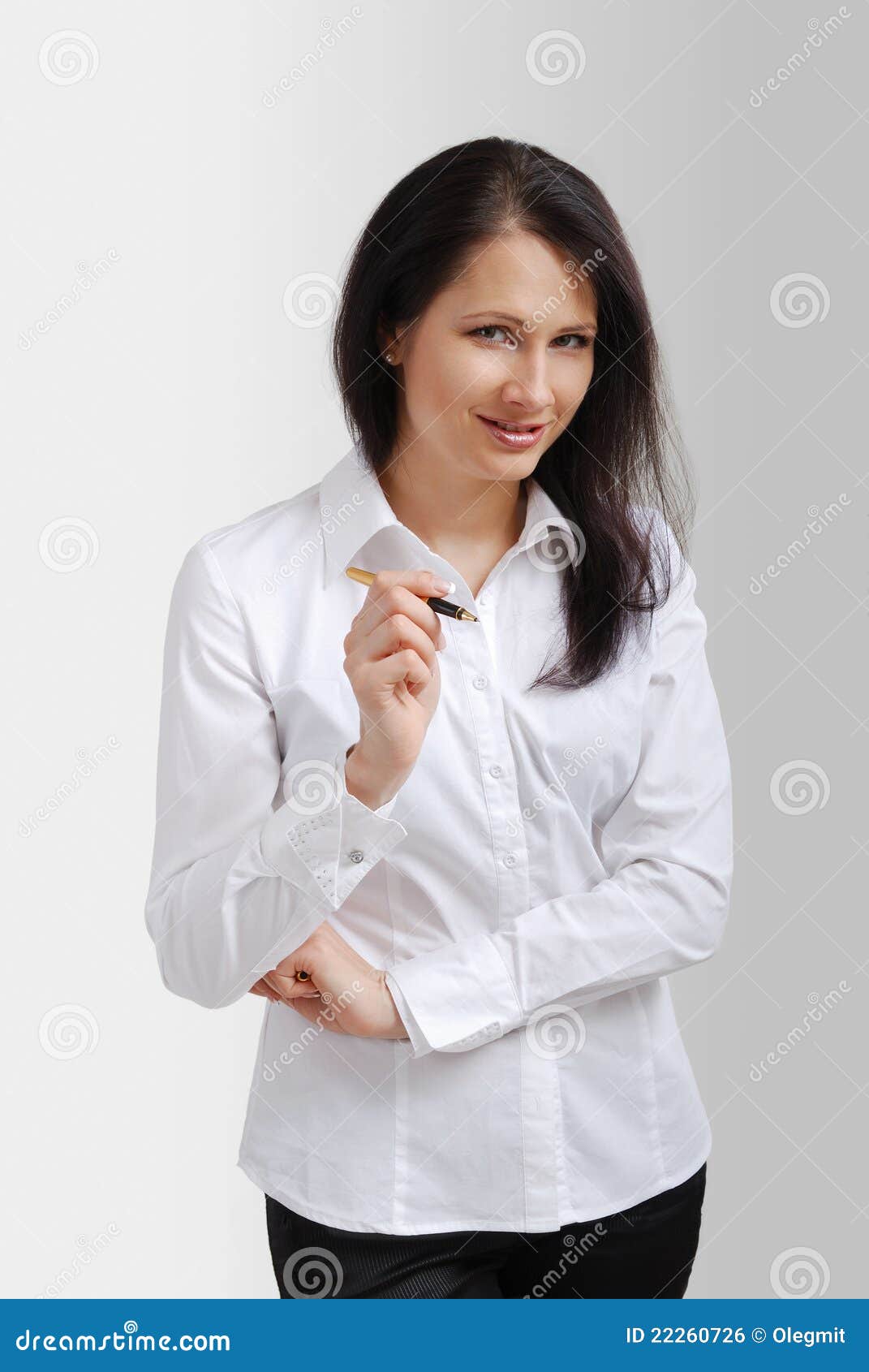 Cheerful Businesswoman Explaining. Stock Photo - Image of friendly ...