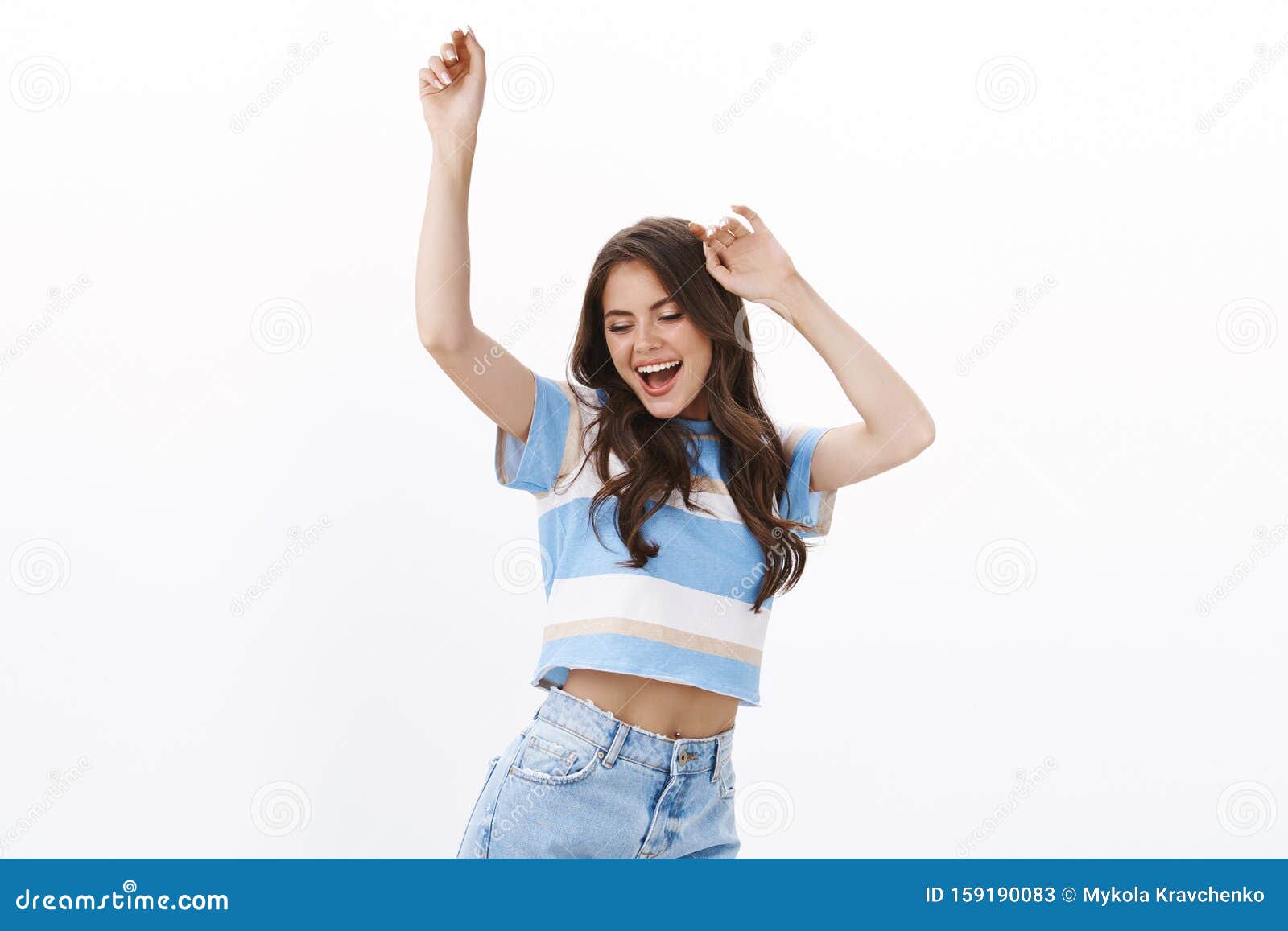 Cheerful Carefree Glamour Woman Having Excellent Day Feeling Lucky And