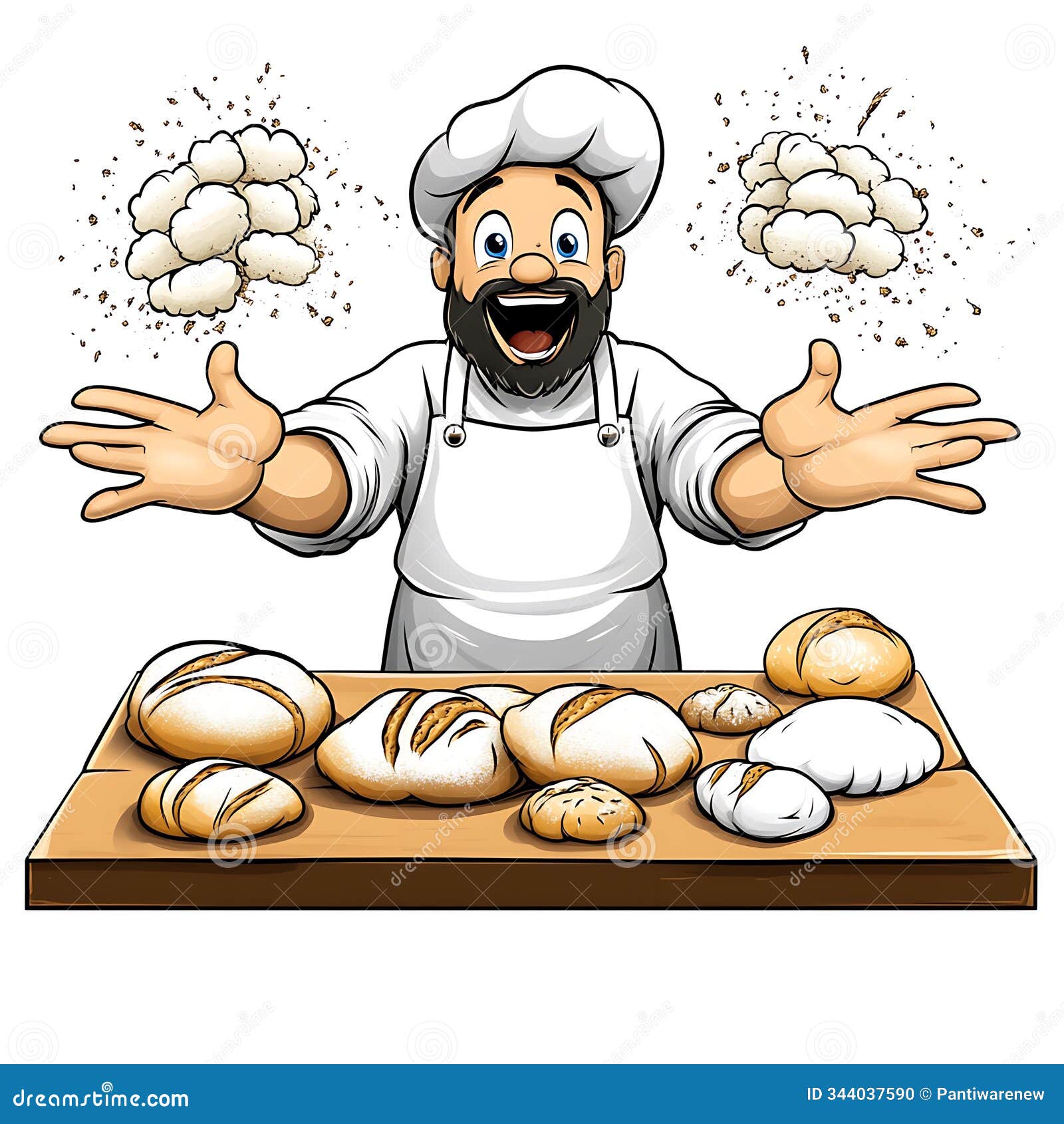 Cheerful Baker Girl Cartoon Vector Illustration | CartoonDealer.com ...