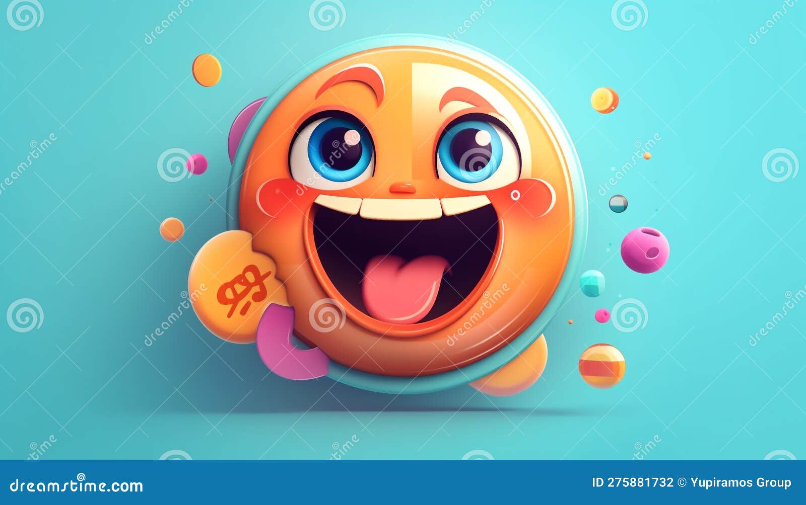 A Cheerful Cartoon Ball of Joy Laughing Brightly Generated by AI Stock ...