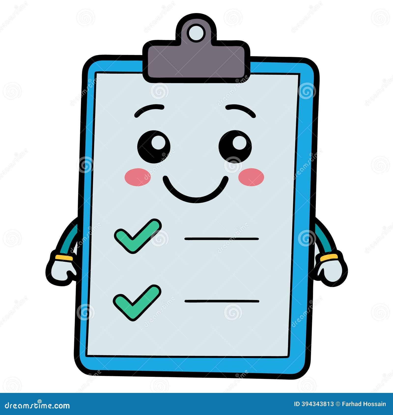 Cartoon Clipboard Check List Delivery Stock Illustration ...