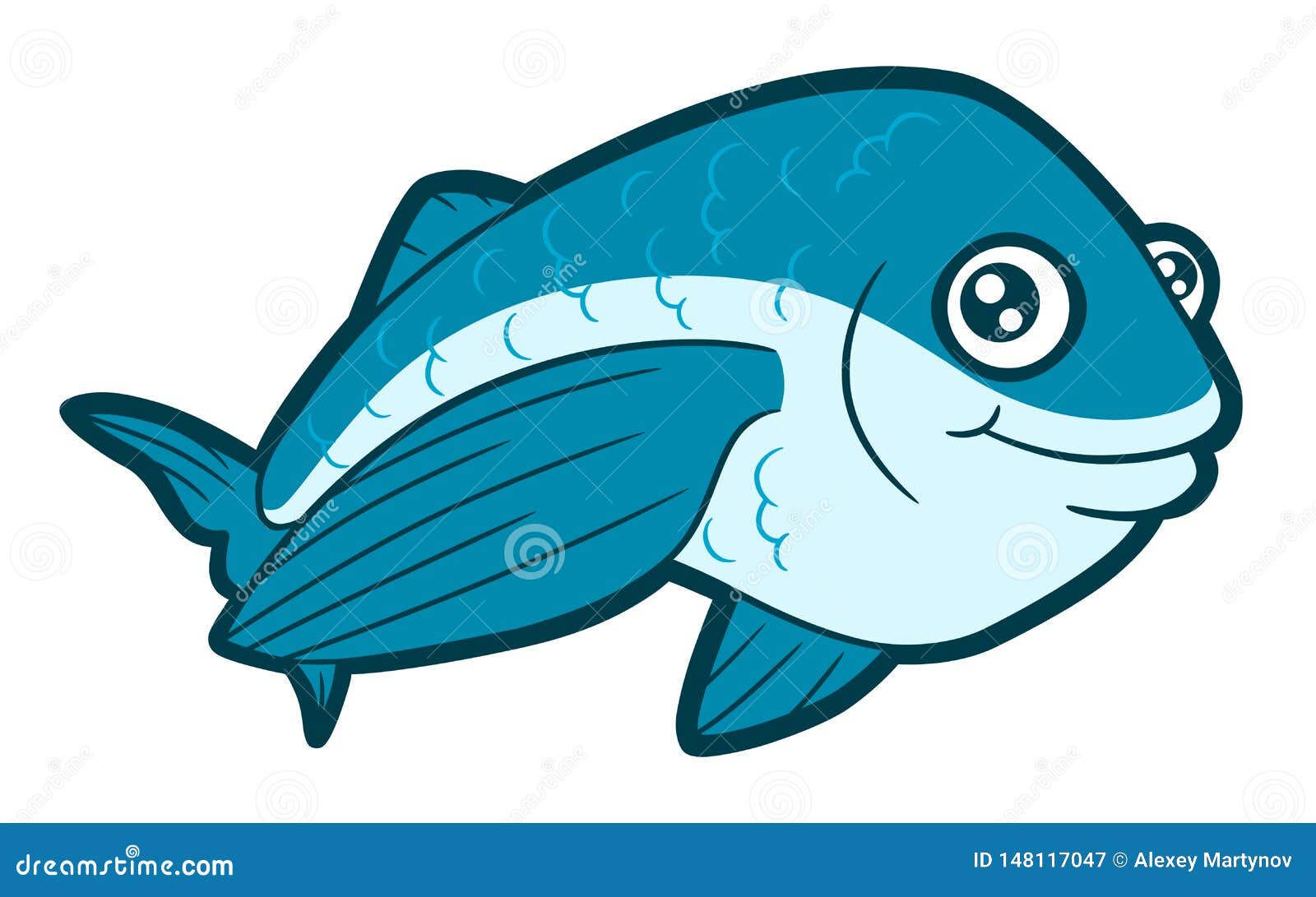 Cheerful Cartoon Flying Fish Stock Vector - Illustration of smiling ...