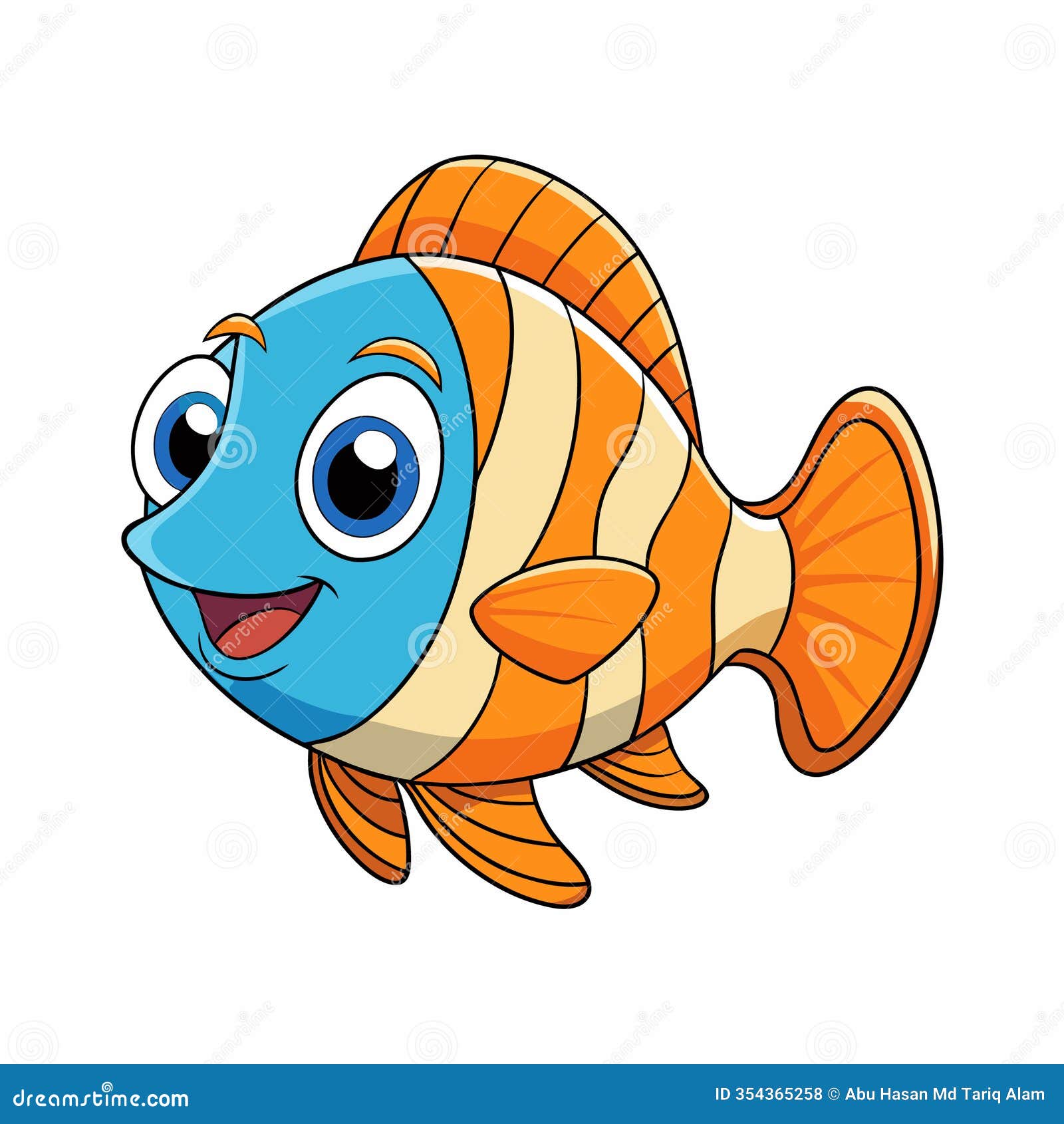 A Cheerful Cartoon Mandarin Fish Illustration Stock Vector ...