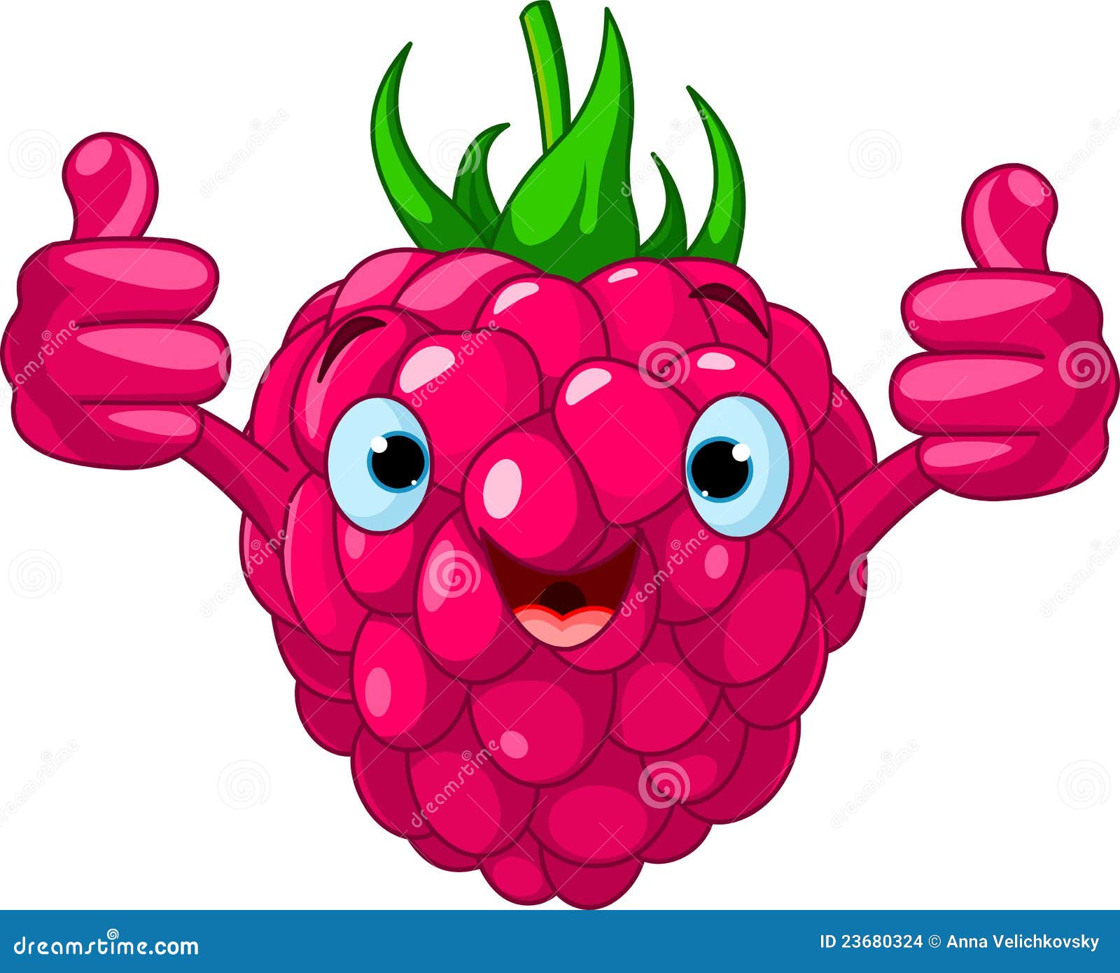 Cheerful Cartoon Raspberry Character Stock Vector - Illustration of ...