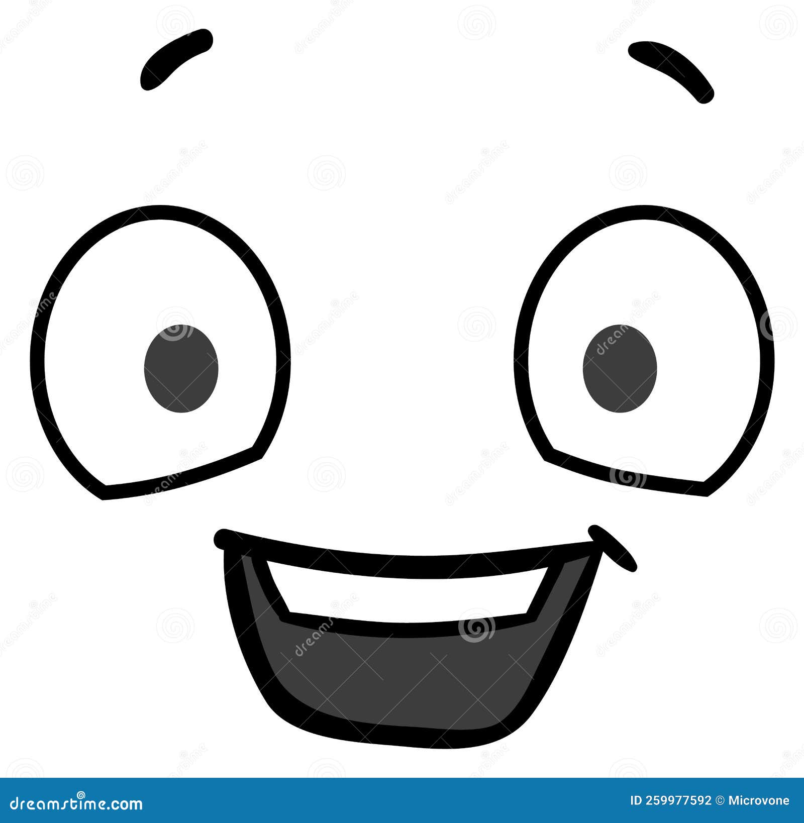 Cheerful Character Expression. Comic Face Cartoon Expression Stock Vector - Illustration of ...