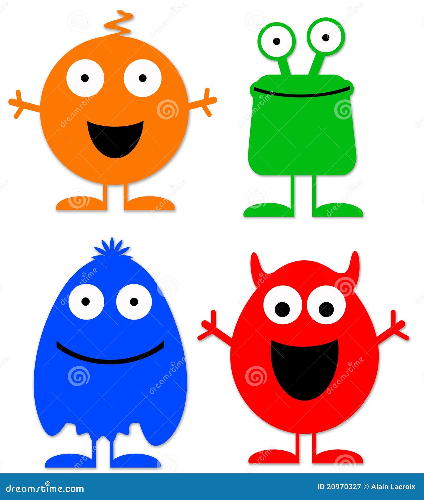 Cheerful characters stock illustration. Illustration of color - 20970327
