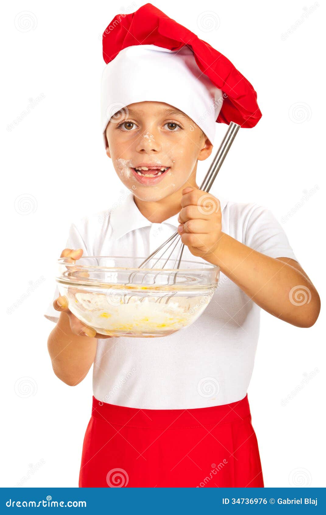 Cheerful chef boy stock photo. Image of little, dough - 34736976
