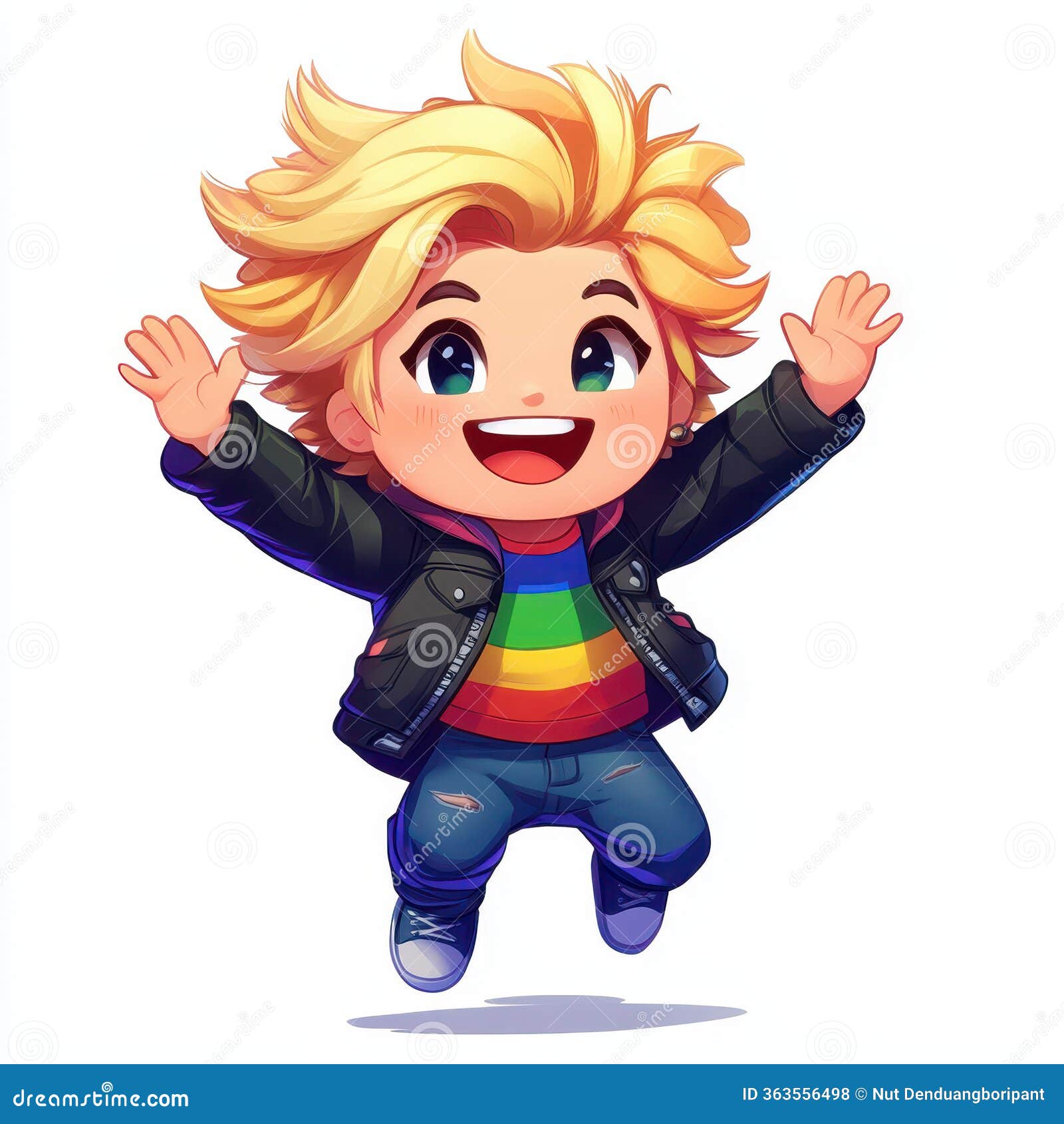 Cheerful Chibi Maid Pixel Art Illustration | CartoonDealer.com #364055964