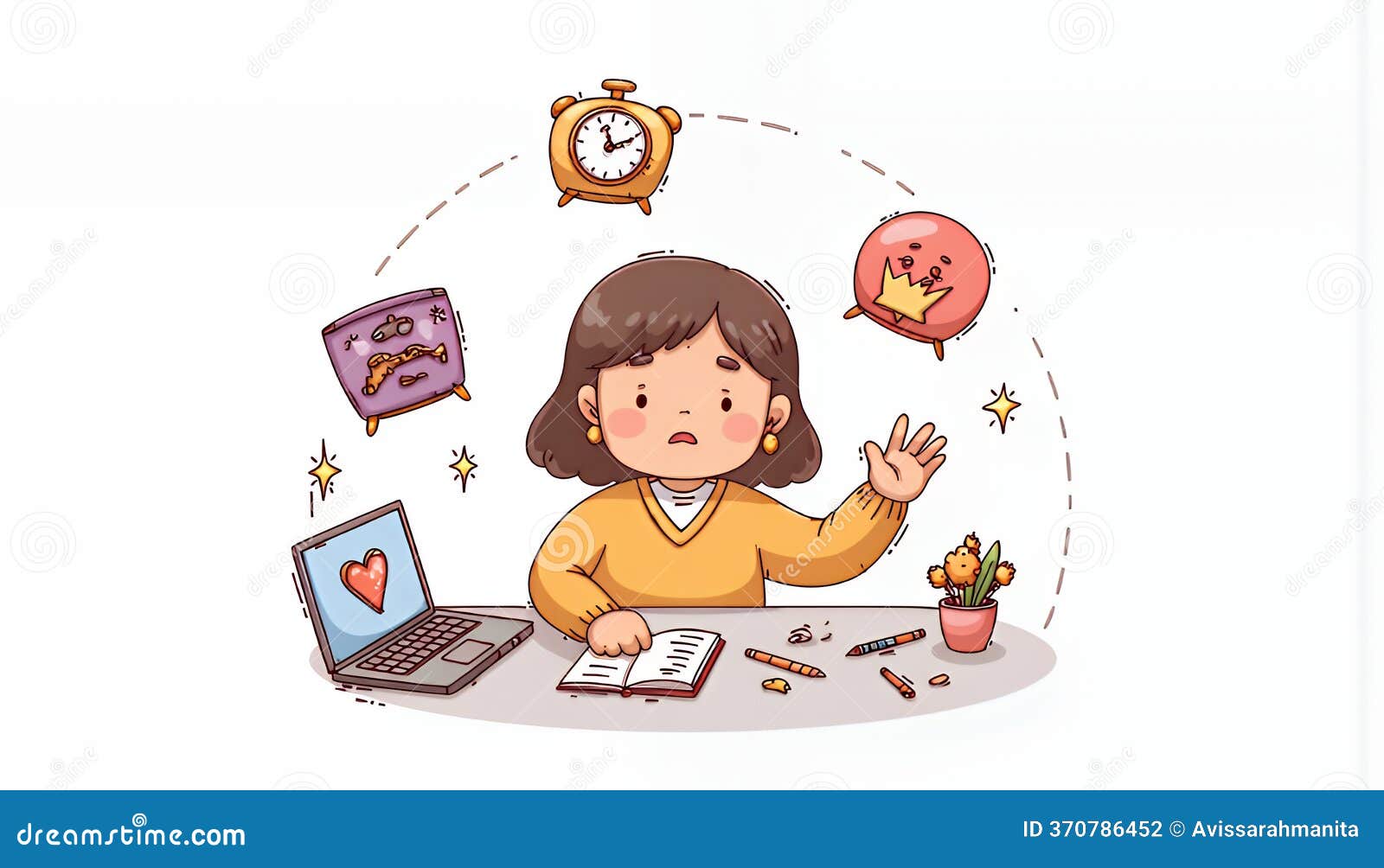 Cheerful Chibi Maid Pixel Art Illustration | CartoonDealer.com #364055964