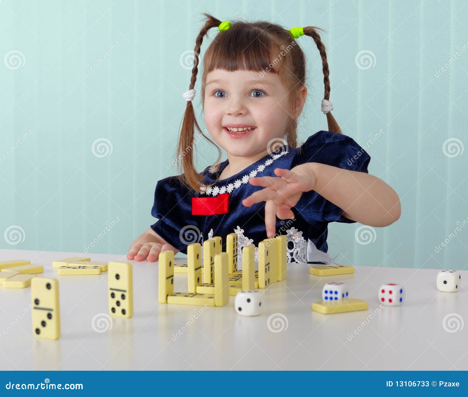 Cheerful Child Playing with Small Toys at Table Stock Image - Image of ...