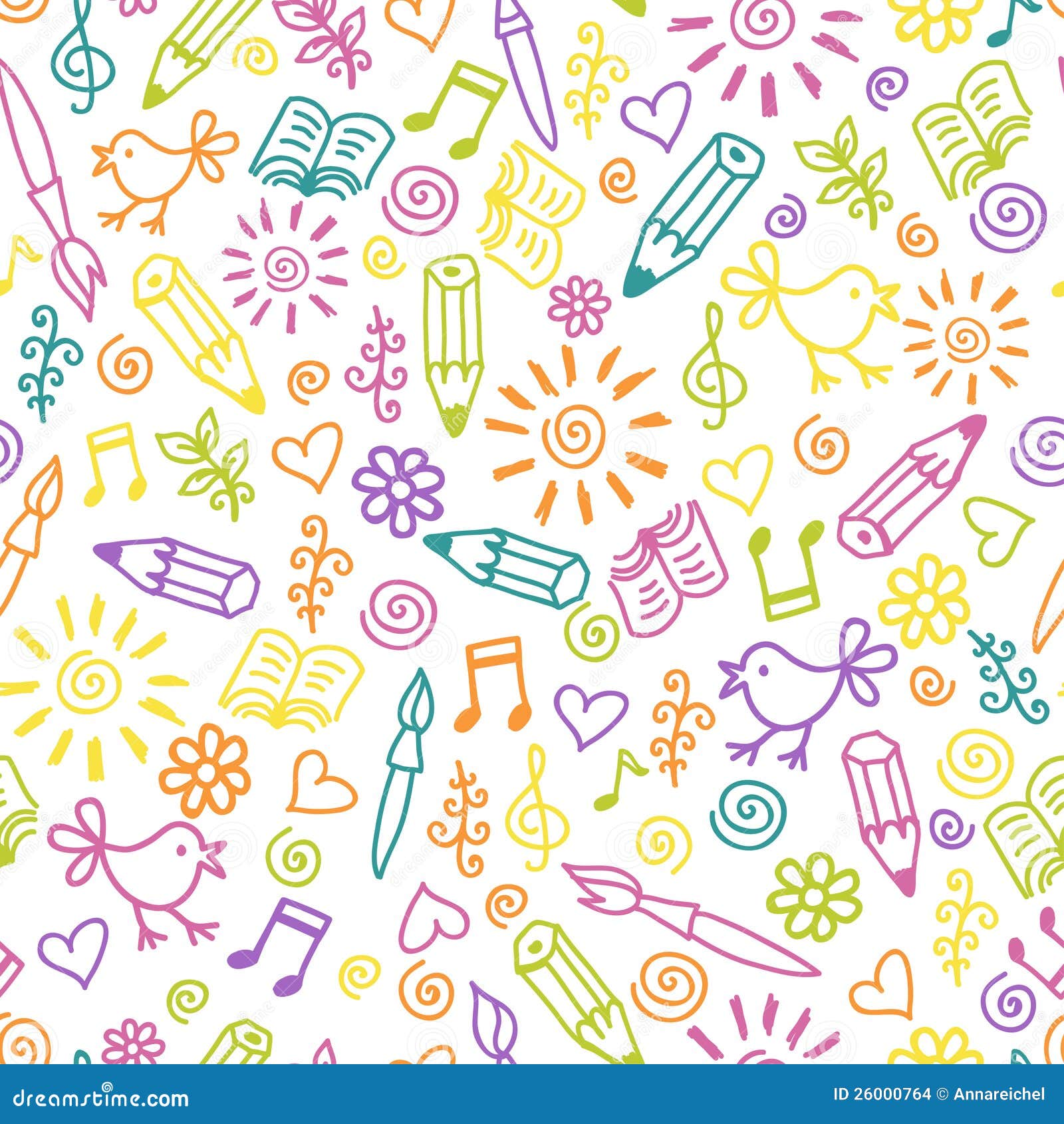 Cheerful Childlike Seamless Pattern Stock Vector - Illustration of ...