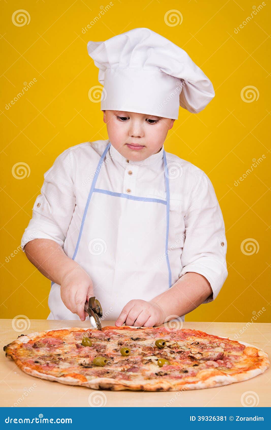 Cheerful Children Cook Pizza Stock Image - Image of cook, caucasian ...