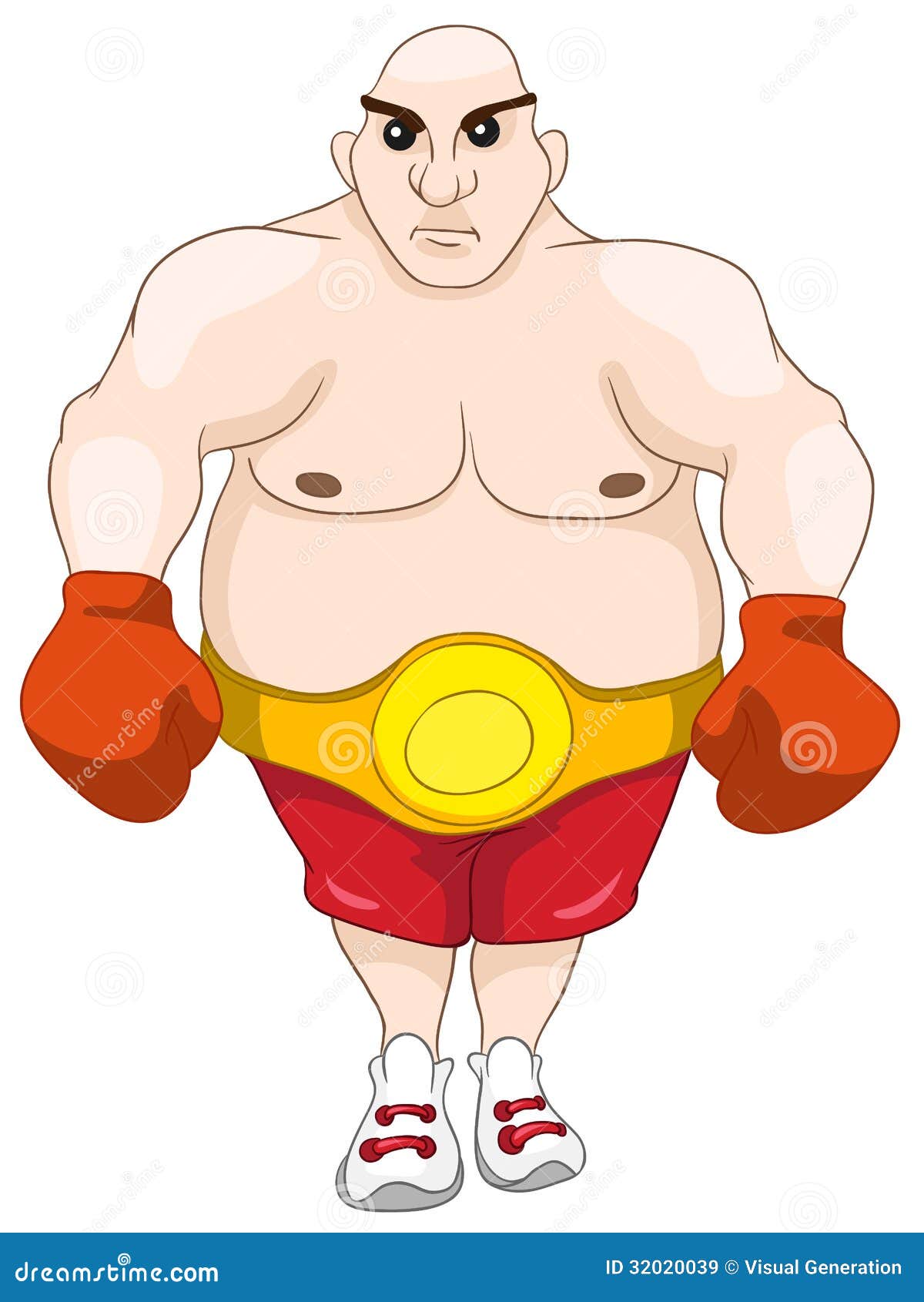 Cheerful Chubby Man stock vector. Illustration of fist - 32020039