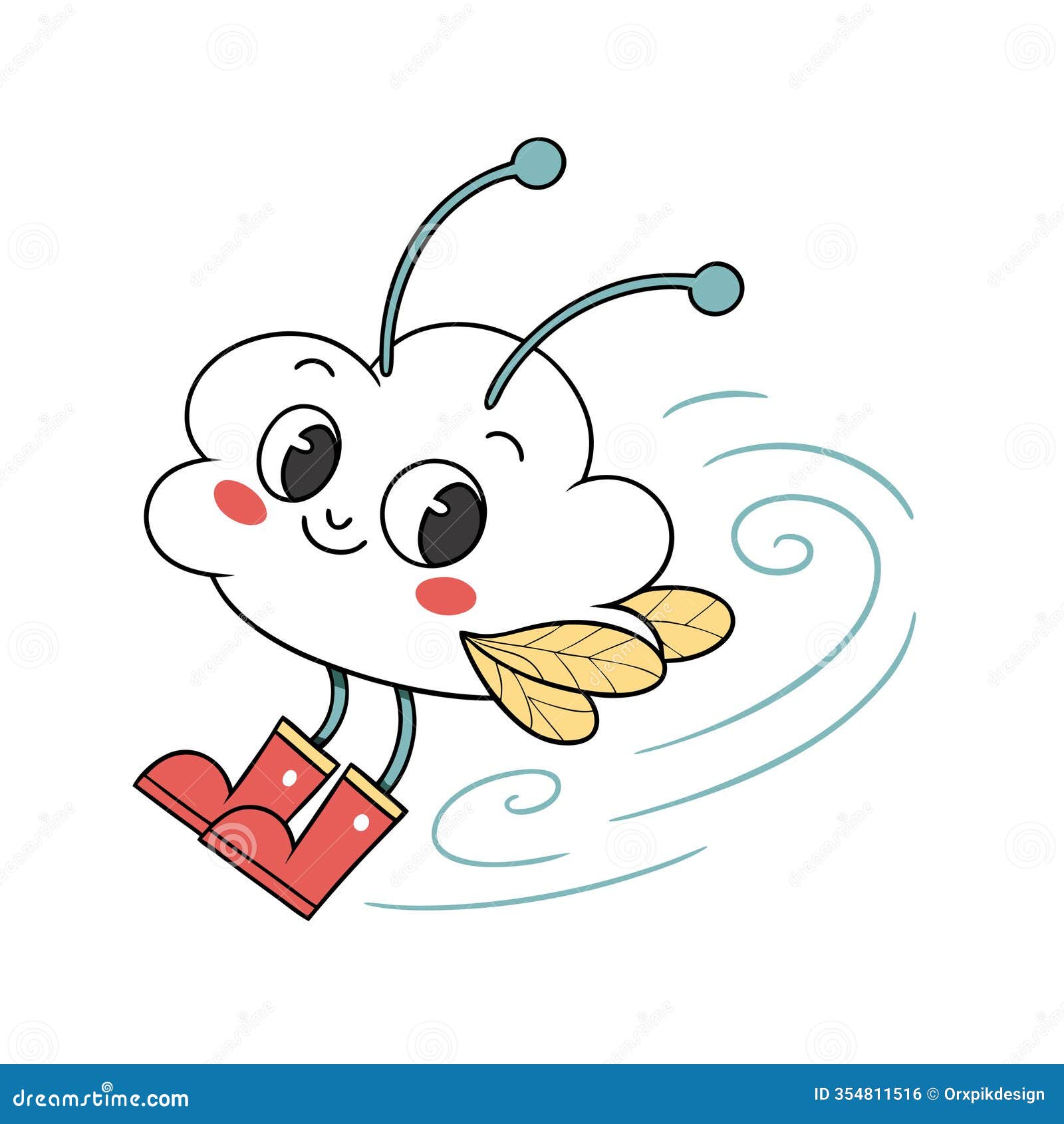 Cheerful Cloud Sprite Dancing Playfully Vector Illustration ...