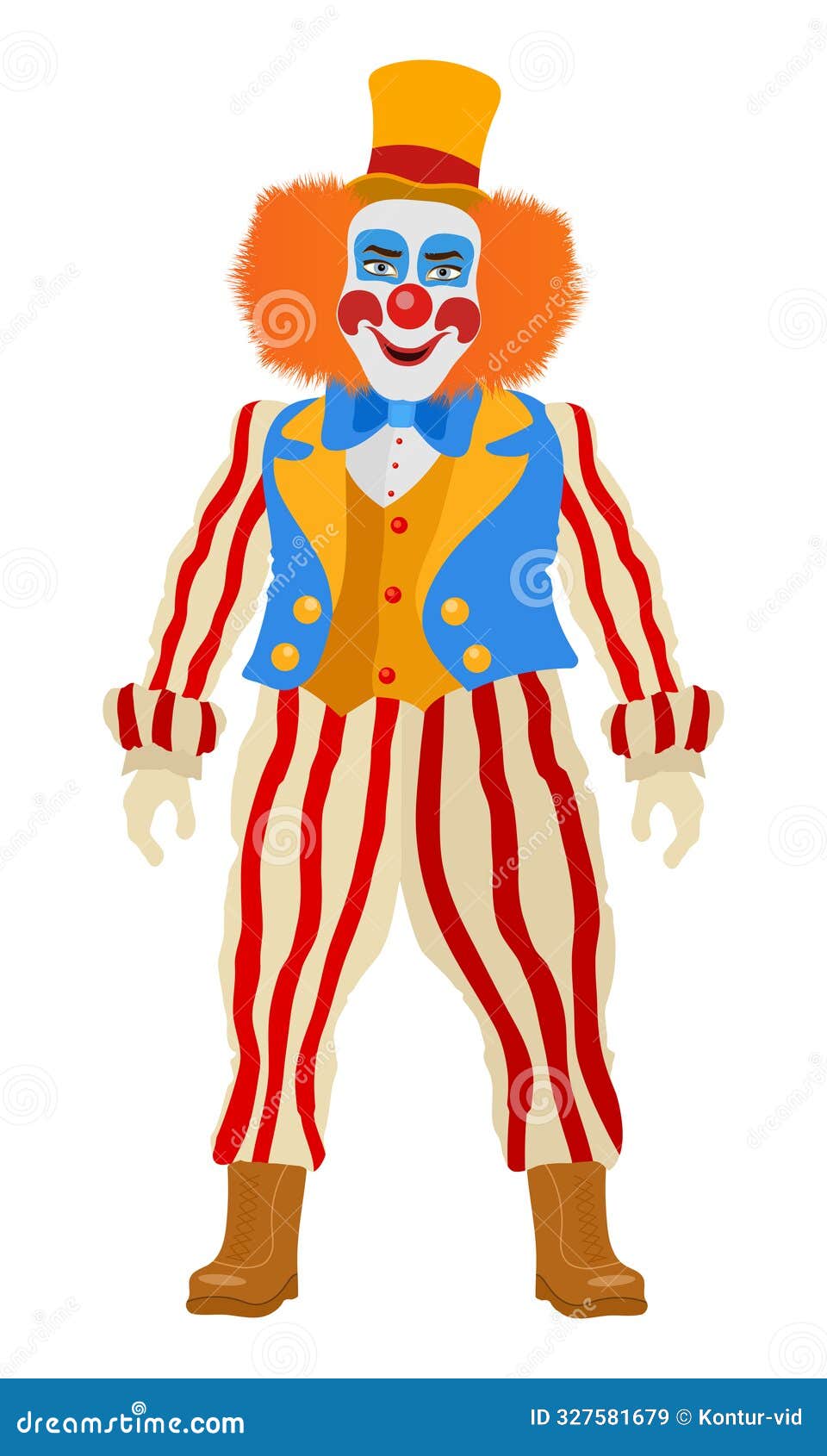 Cheerful Clown Actor and Circus Character Flat Style Vector Illustration Stock Vector ...